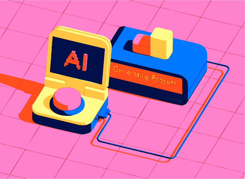 Retro computer with ai chip displays "hello :)" vector – Technology ...