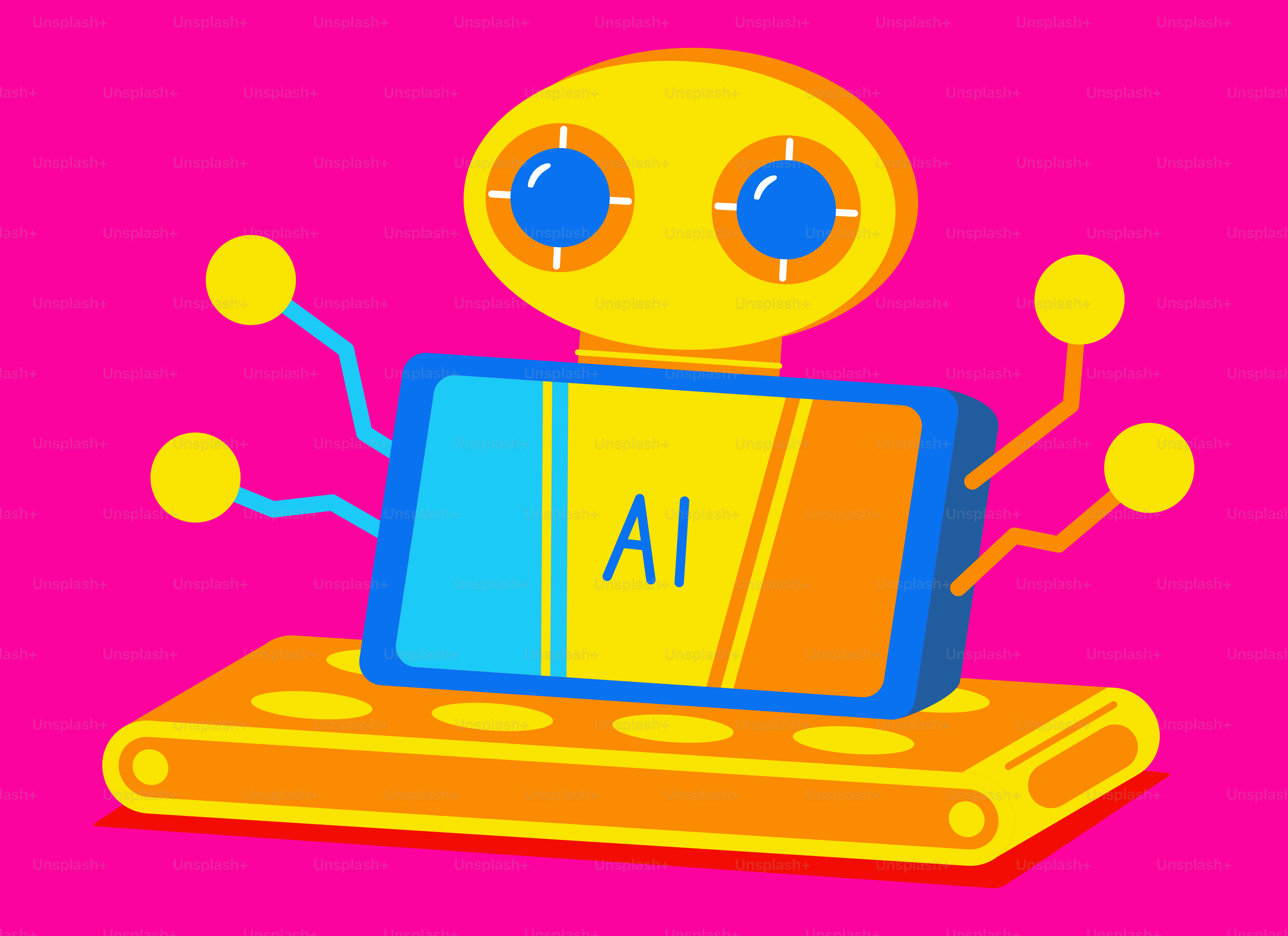 A colorful robot with 'ai' on its chest vector – Wallpaper Image on ...