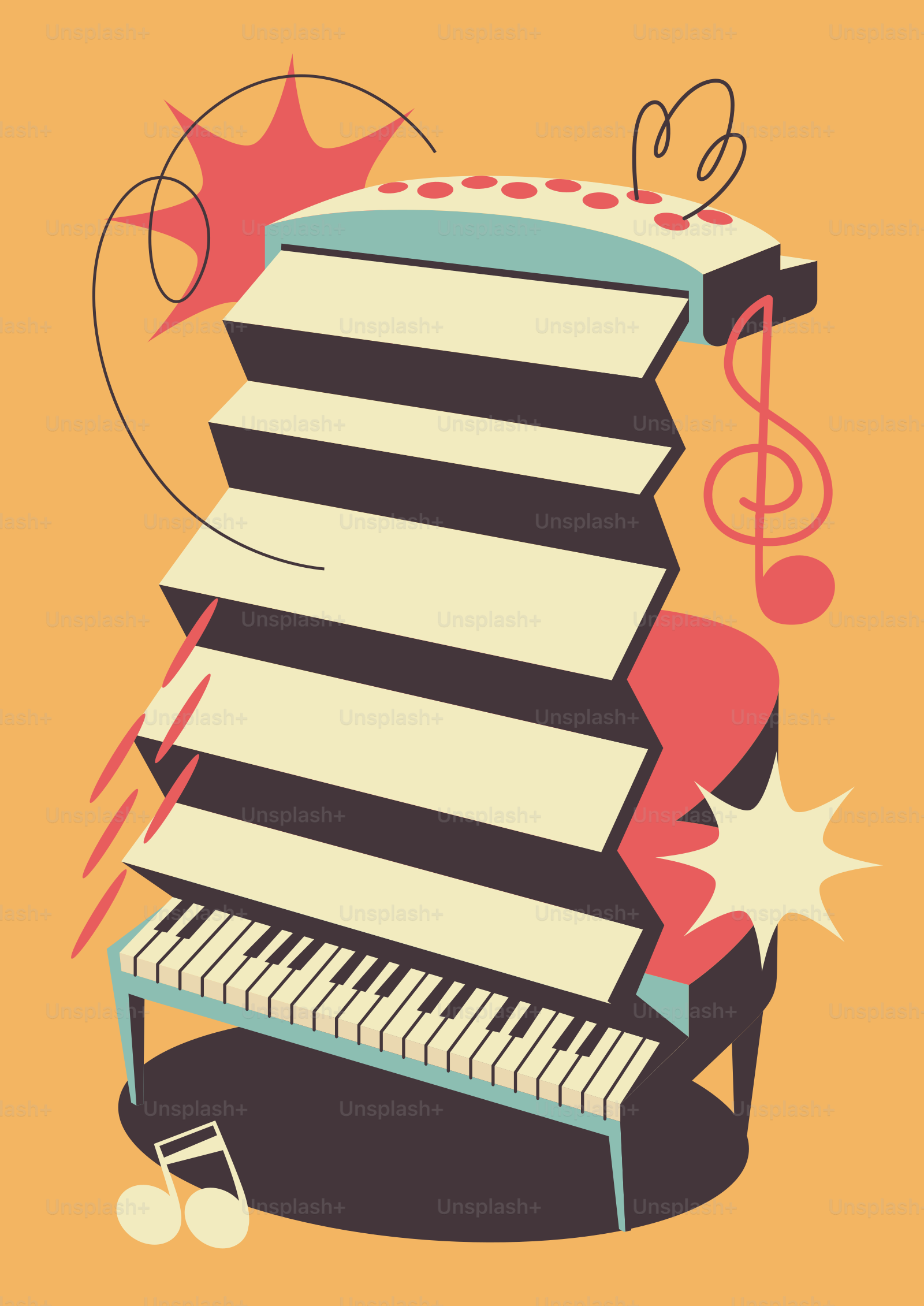 Abstract musician playing drum with musical notes. vector – Music Image ...