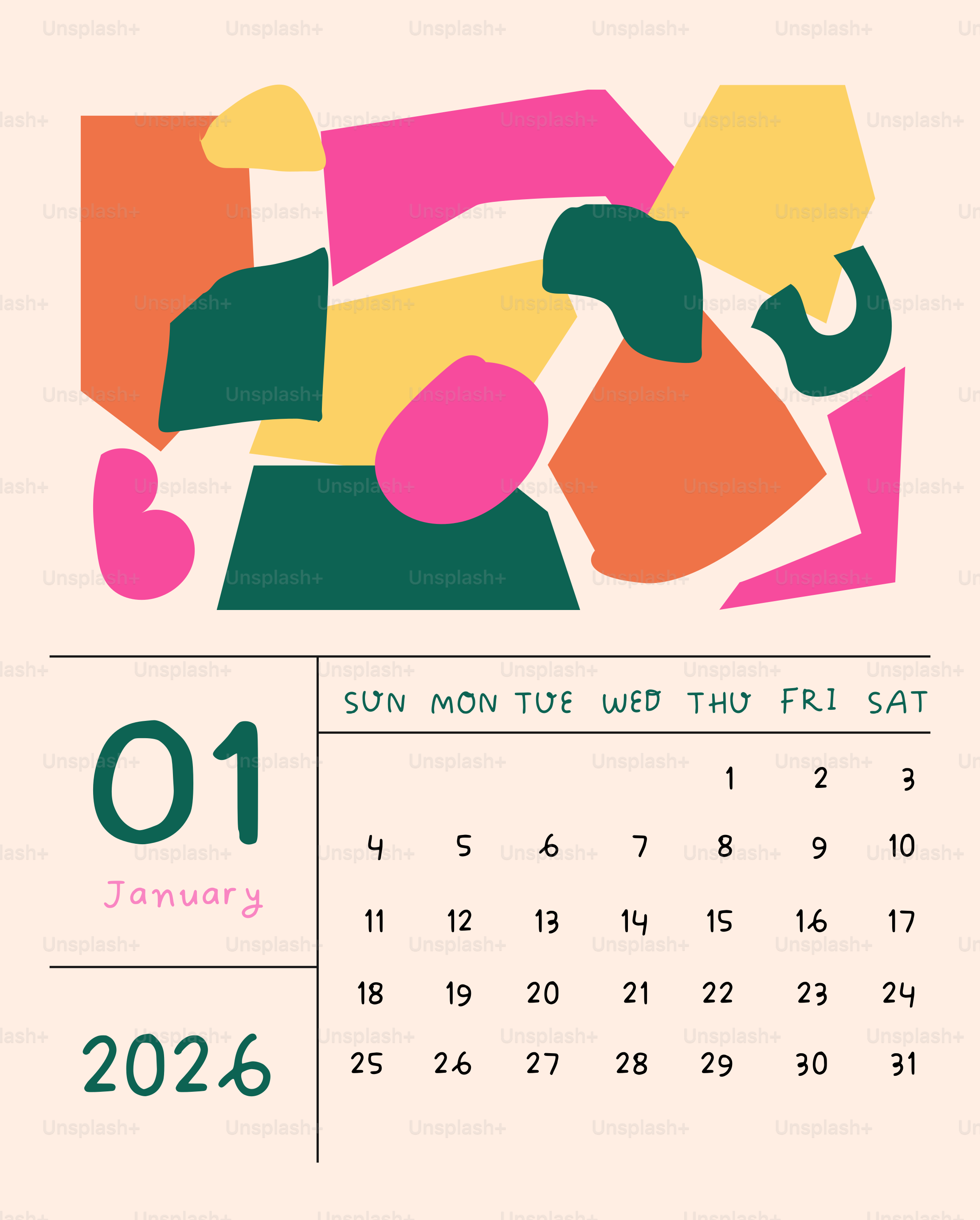 Vektor Bentuk abstrak di atas kalender Mei 2026 – Gambar Ilustrasi di ...