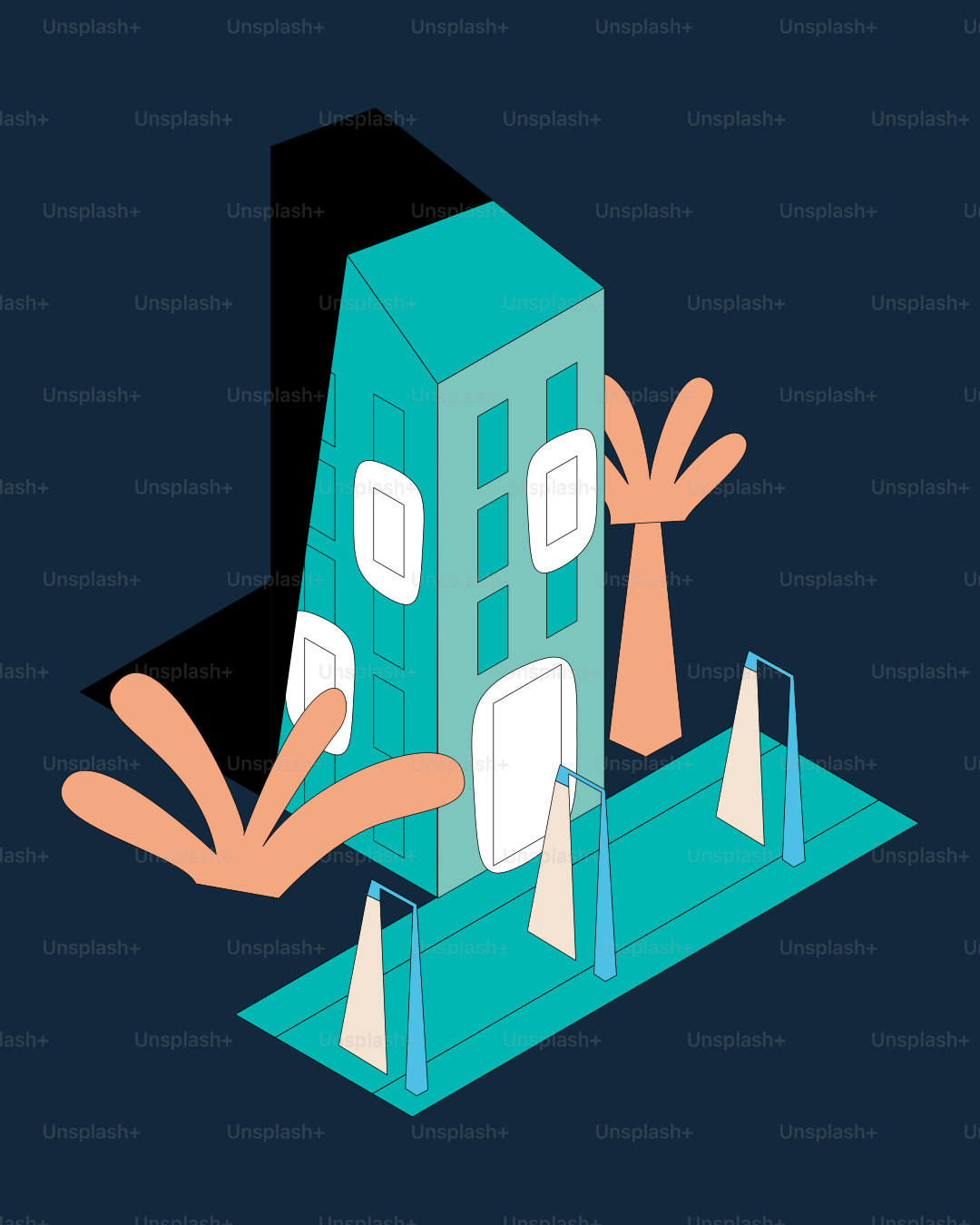 Vektor Tampilan isometrik rumah, mobil, dan lampu jalan. – Gambar ...