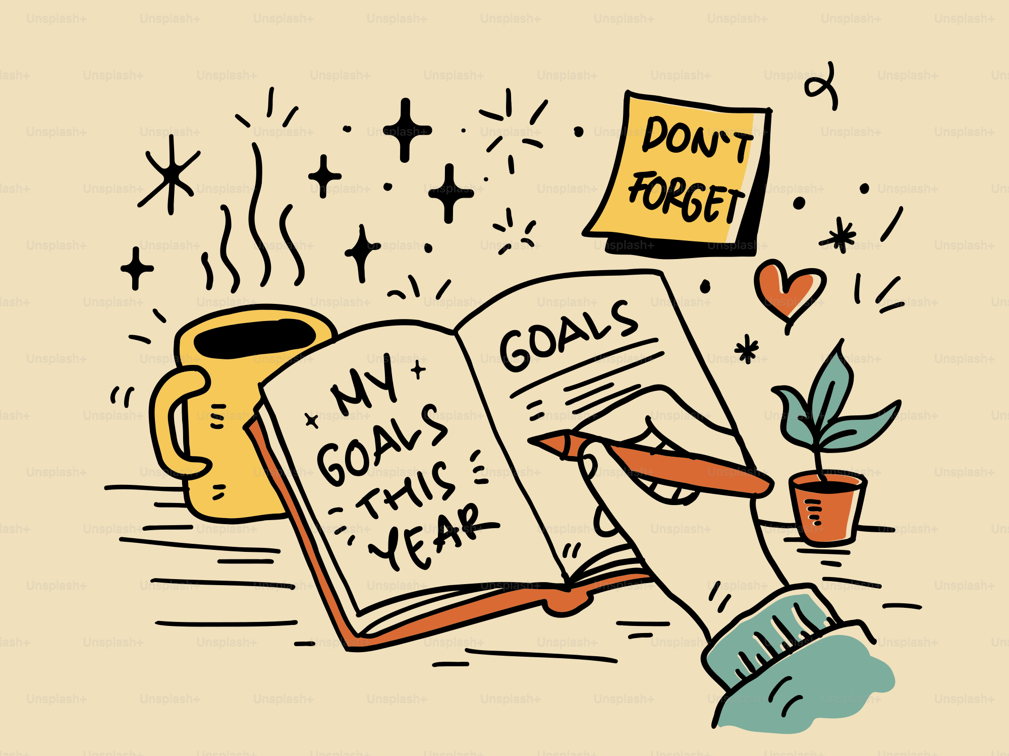 Writing goals for the year in a notebook vector – Coffee Image on Unsplash