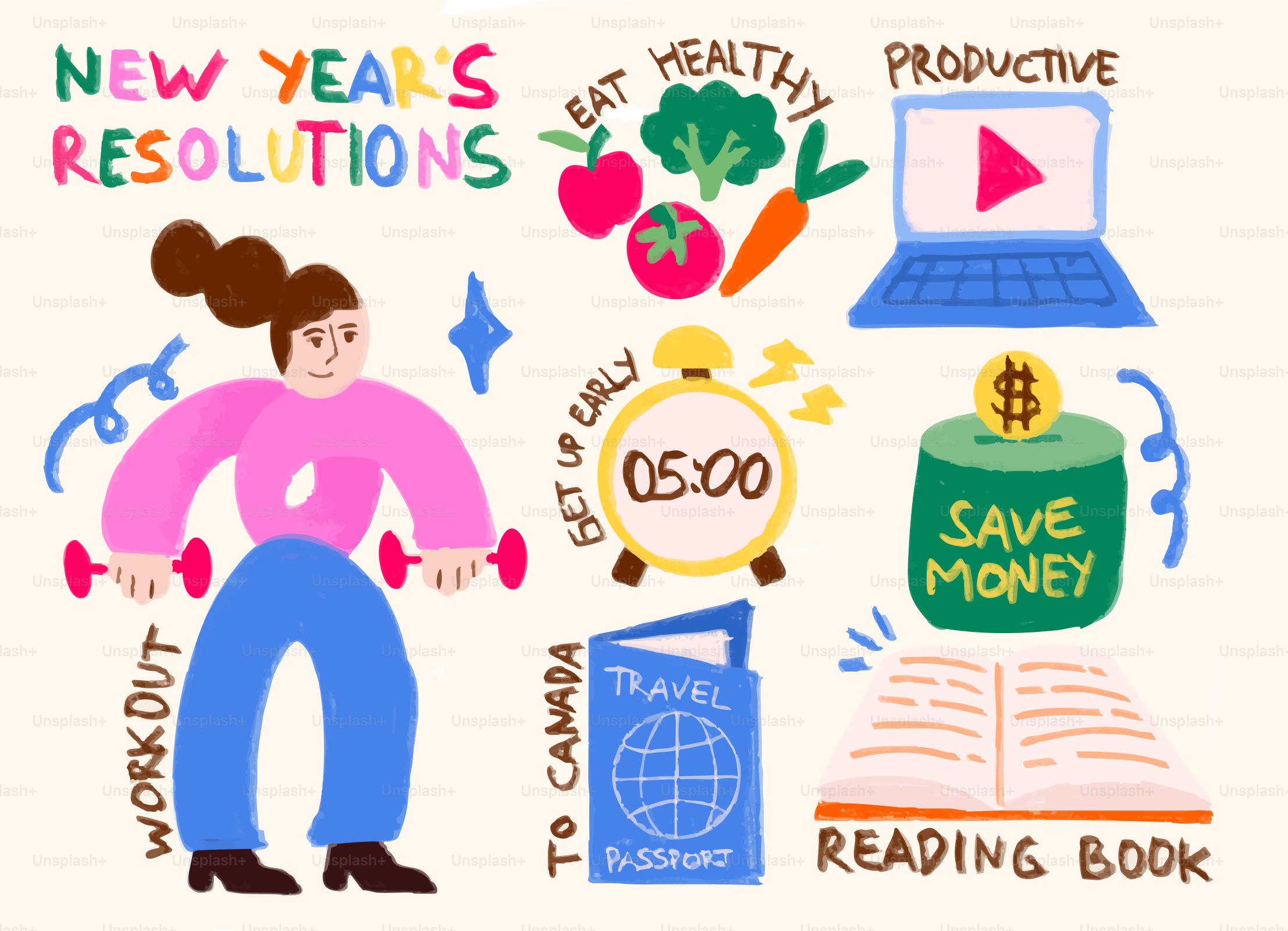 Vektor Papan resolusi tahun baru dengan catatan tempel. – Gambar ...