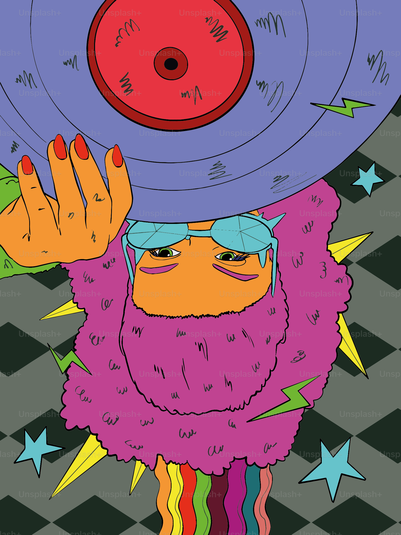 Person with mohawk and disco ball vector – Music Image on Unsplash