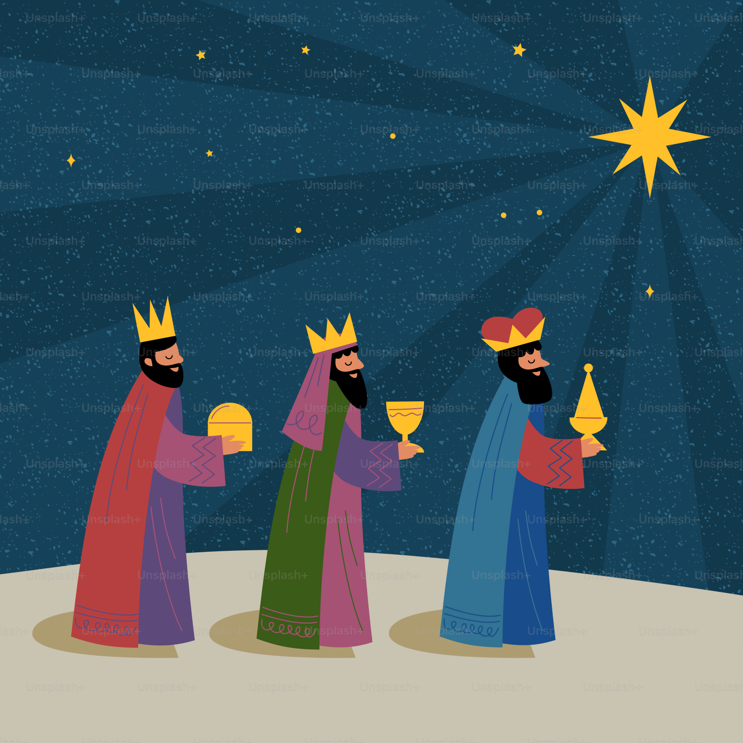 Three wise men follow a bright star vector – Christmas Image on Unsplash