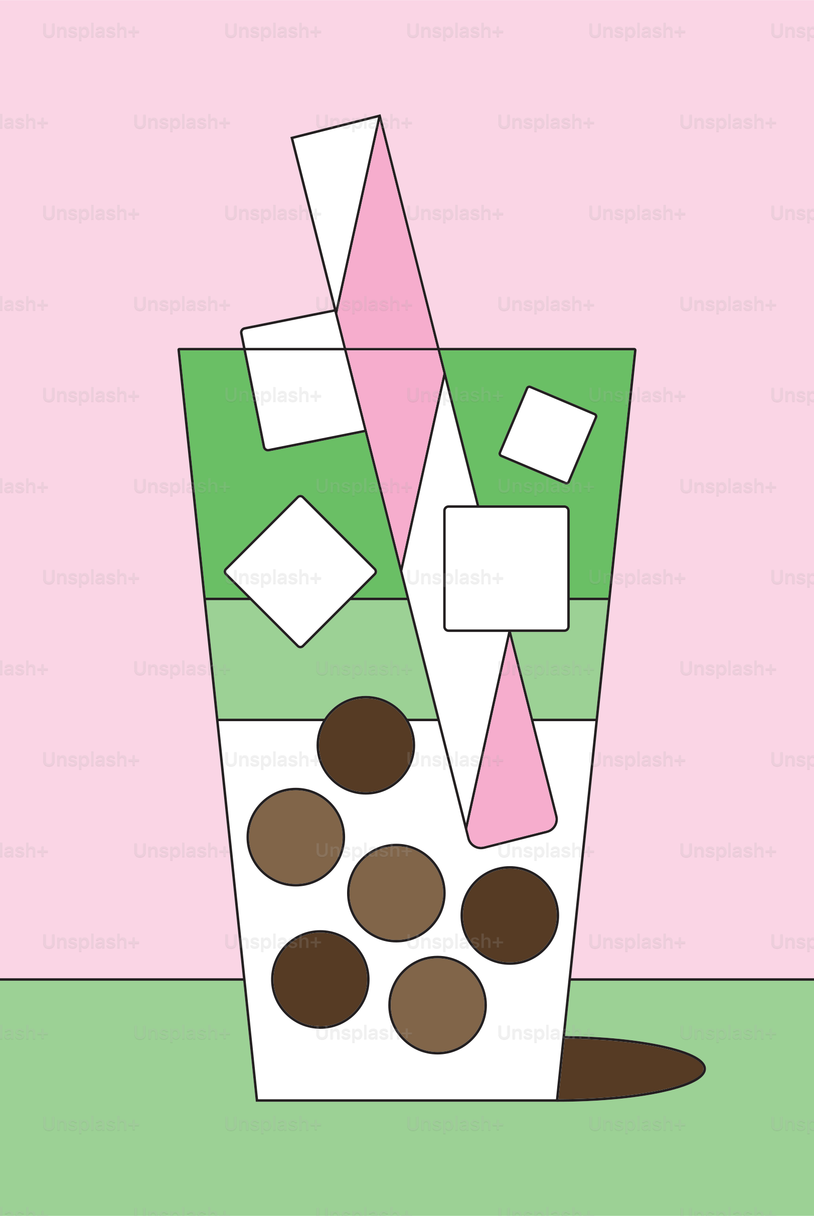 Vektor Dua makanan penutup mochi hijau dengan wajah bahagia dan ...