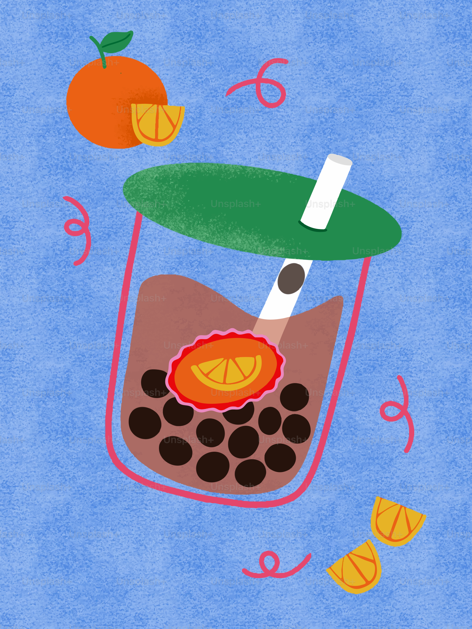 Bubble tea with orange slices and a straw. vector – Food Image on Unsplash