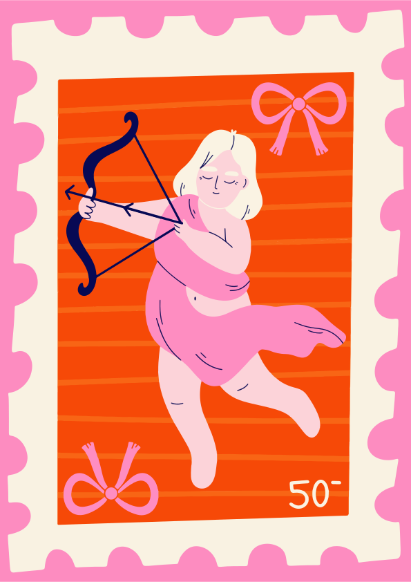 Cupid with bow and arrow on postage stamp vector – Love Image on Unsplash