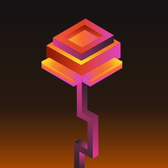 Abstract geometric rose with vibrant gradient colors vector – Space ...