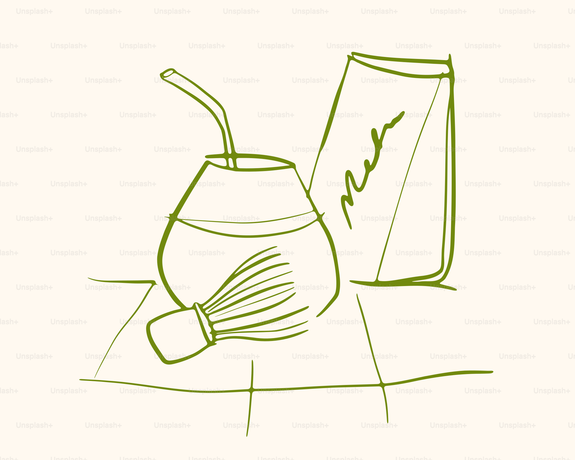 Matcha tea set with whisk and straw vector – Food Image on Unsplash