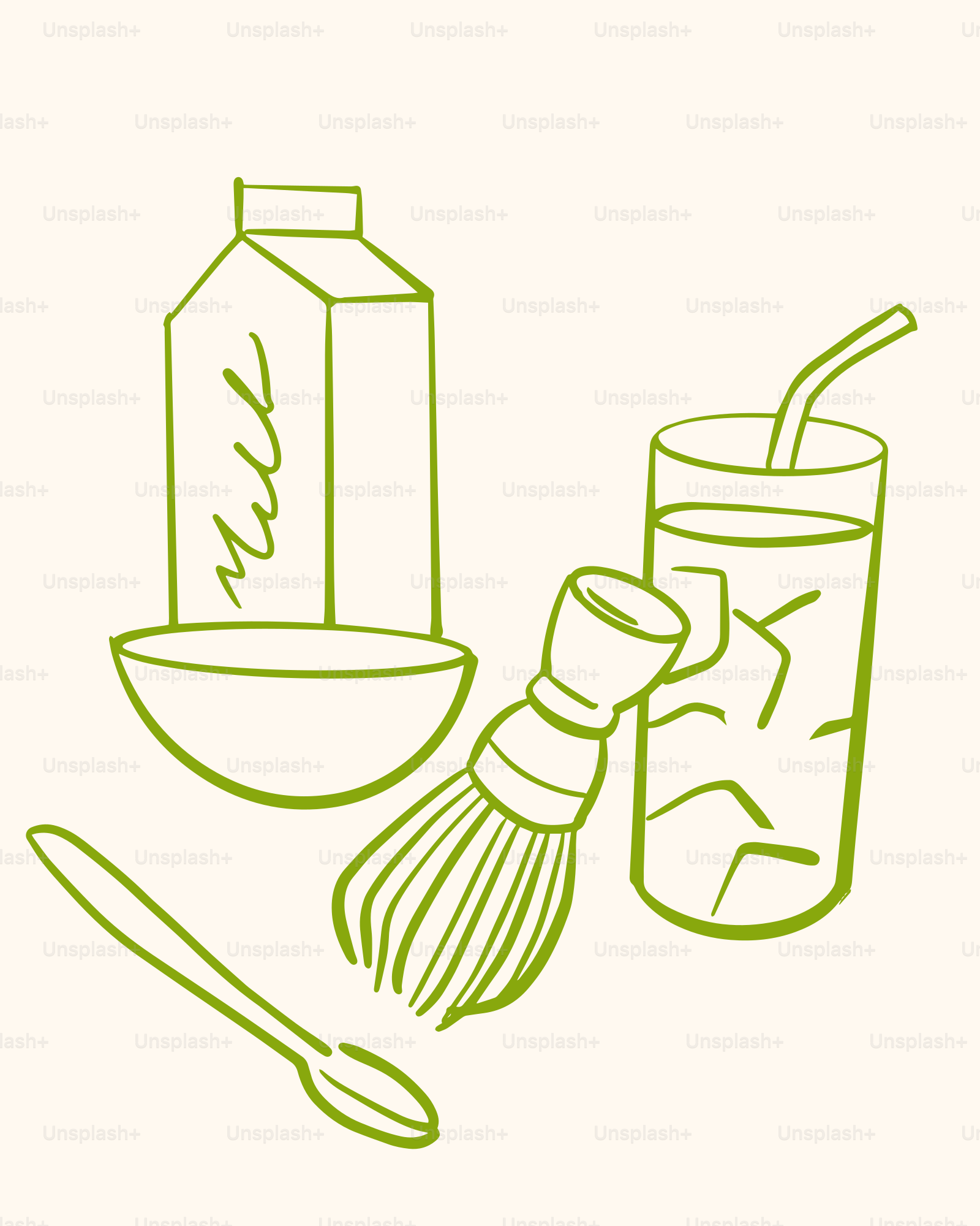 Matcha tea set with whisk and straw vector – Food Image on Unsplash