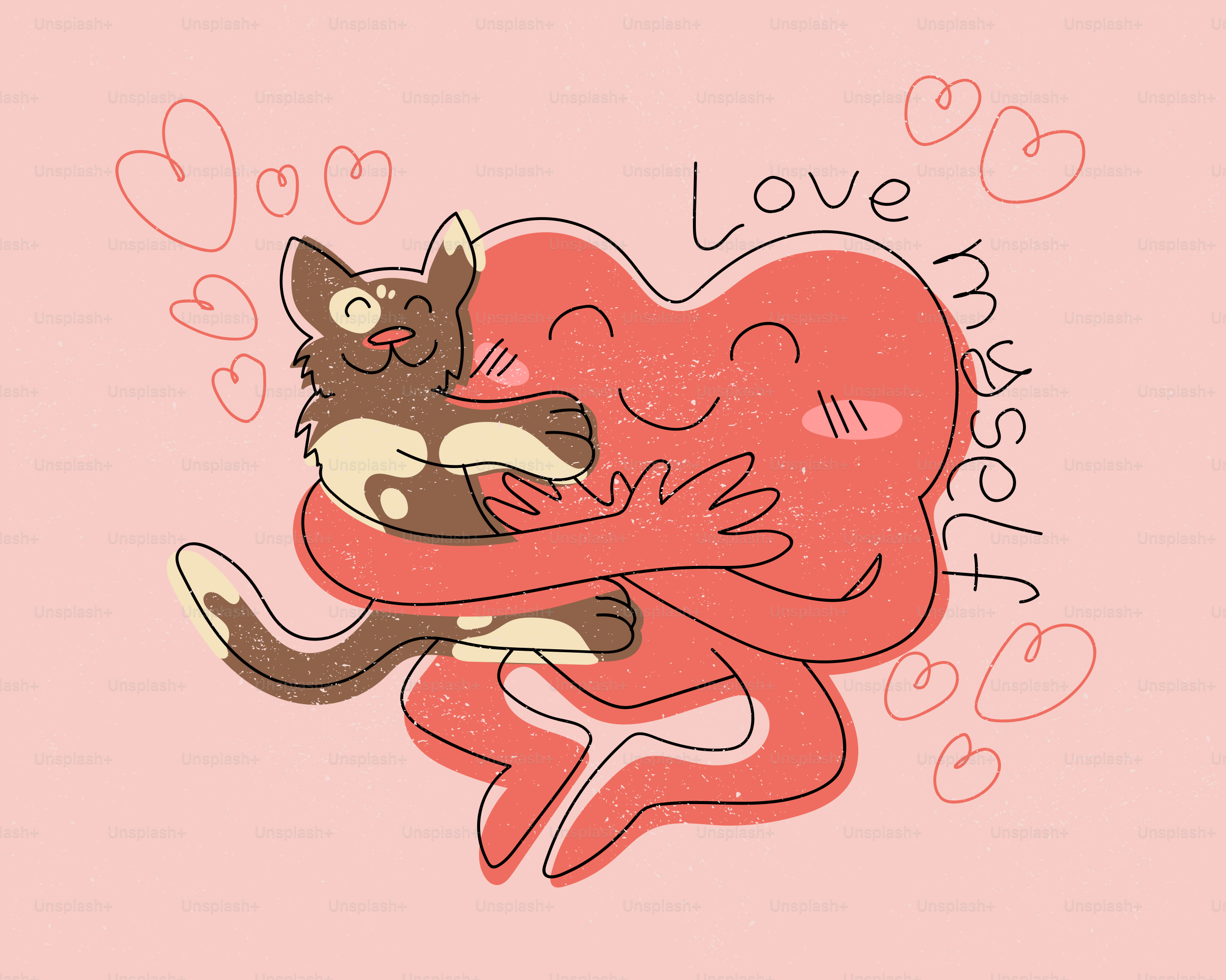 Heart hugging a cat with love myself text. vector – Cat Image on Unsplash