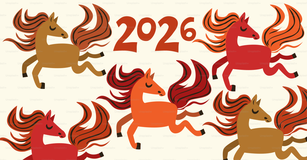 Several colorful, patterned horses with flowing manes. vector – Animal ...