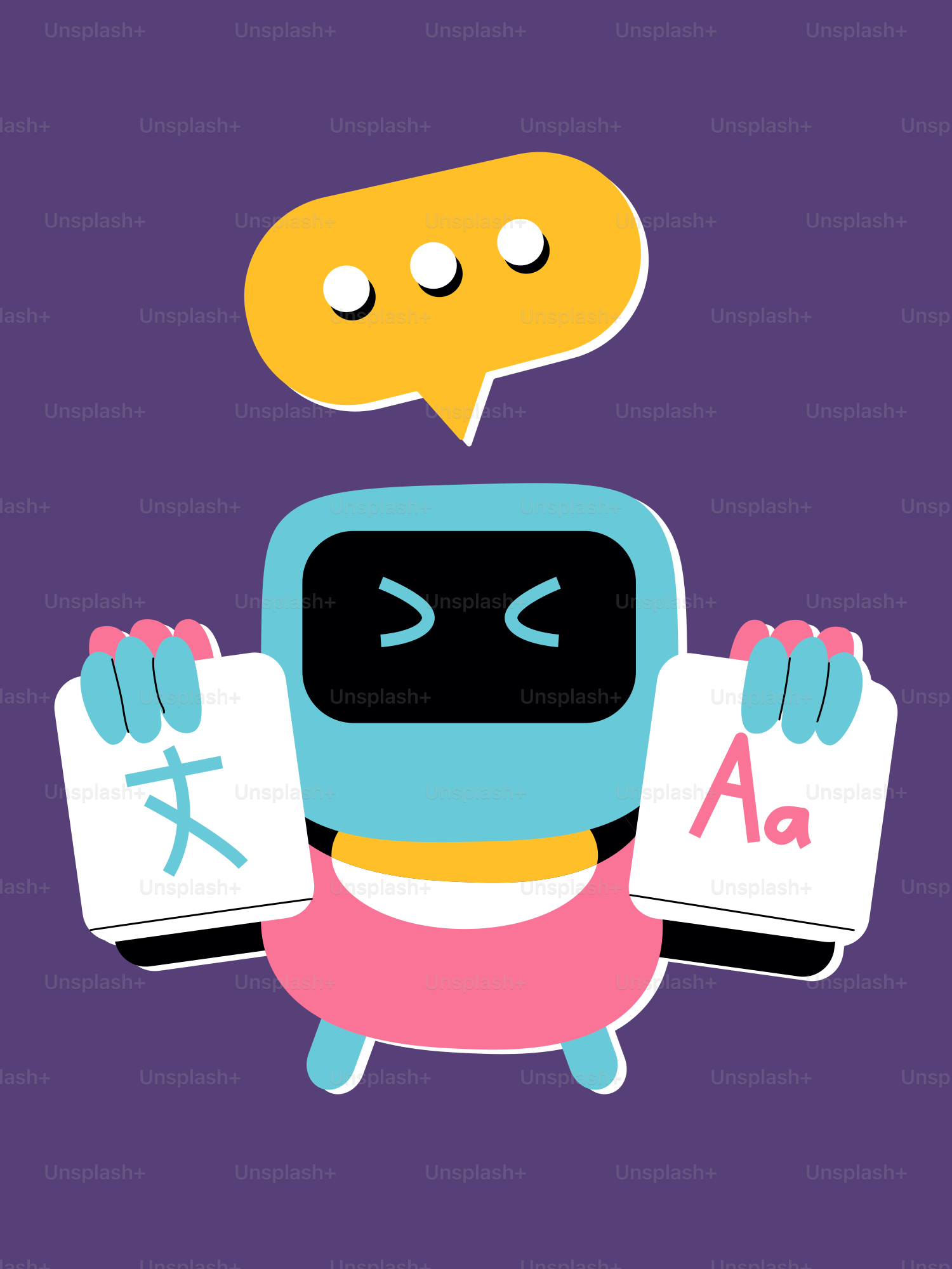 Robot cat reading a book with japanese characters. vector – Technology ...