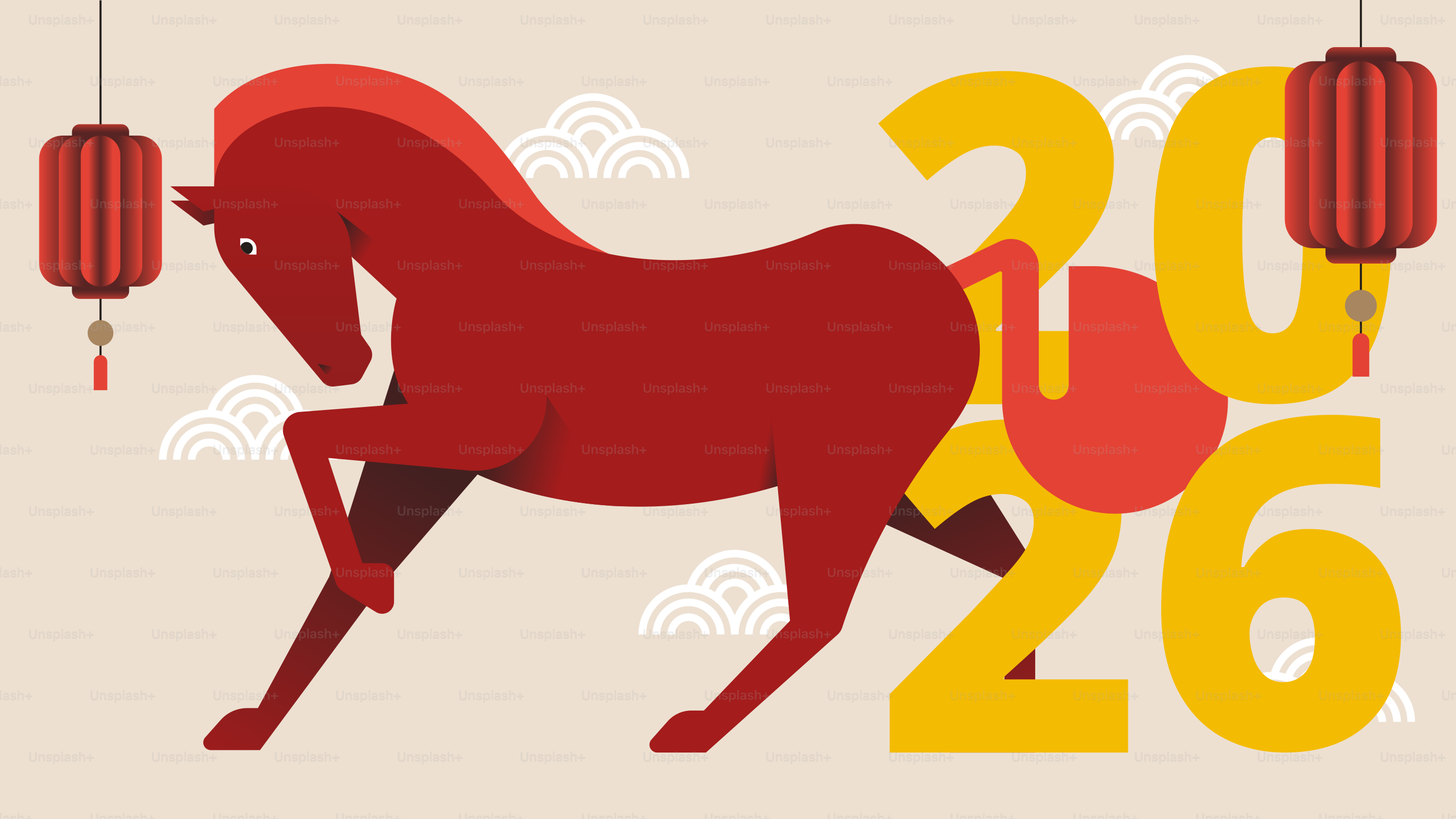 Vektor Dua kuda merah dengan nomor 2026 – Gambar Ilustrasi di Unsplash