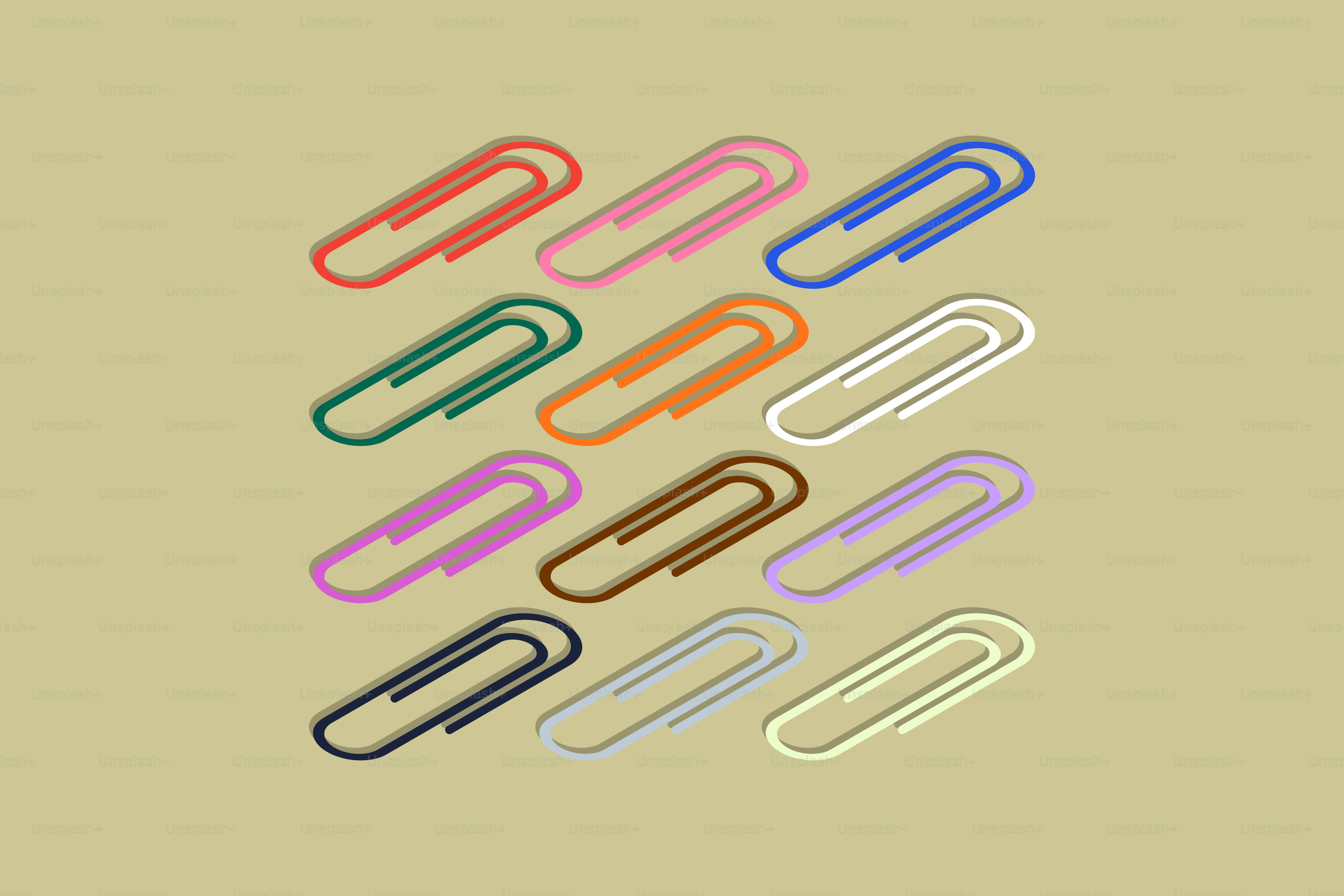 Vektor Koleksi penjepit kertas warna-warni yang tersusun rapi. – Gambar ...