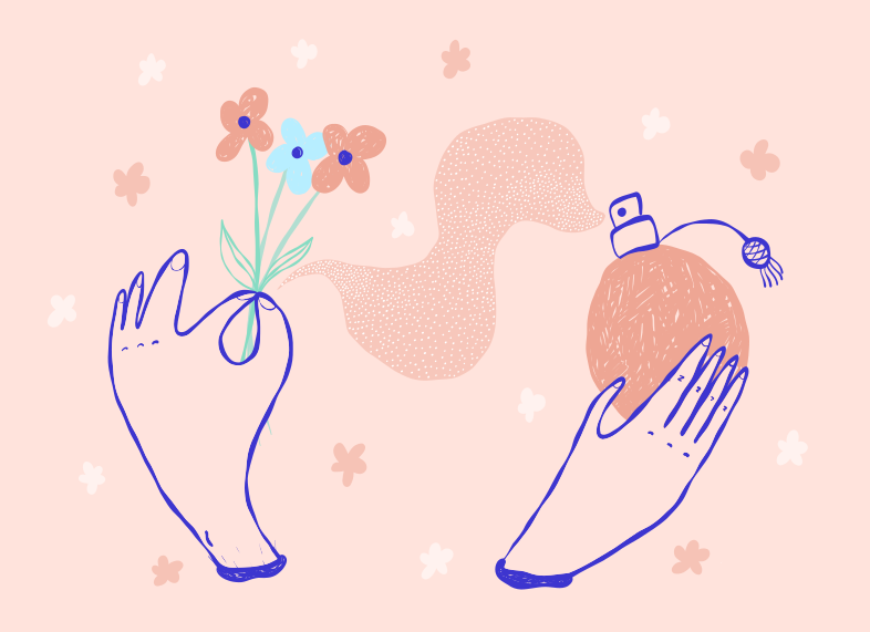 Vektor Tangan memegang bunga dan botol parfum – Gambar Bunga di Unsplash
