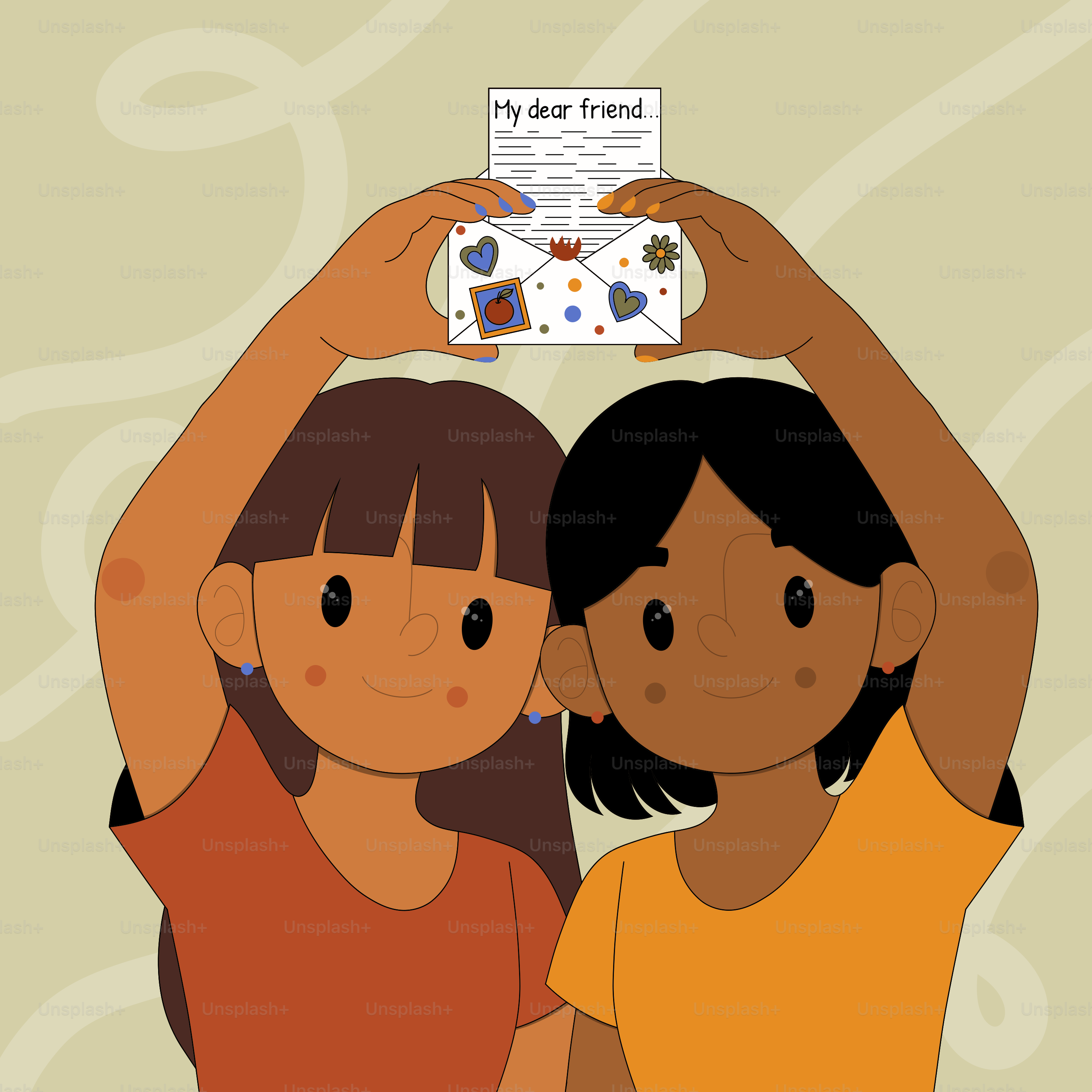 Two friends holding up a letter vector – Girl Image on Unsplash