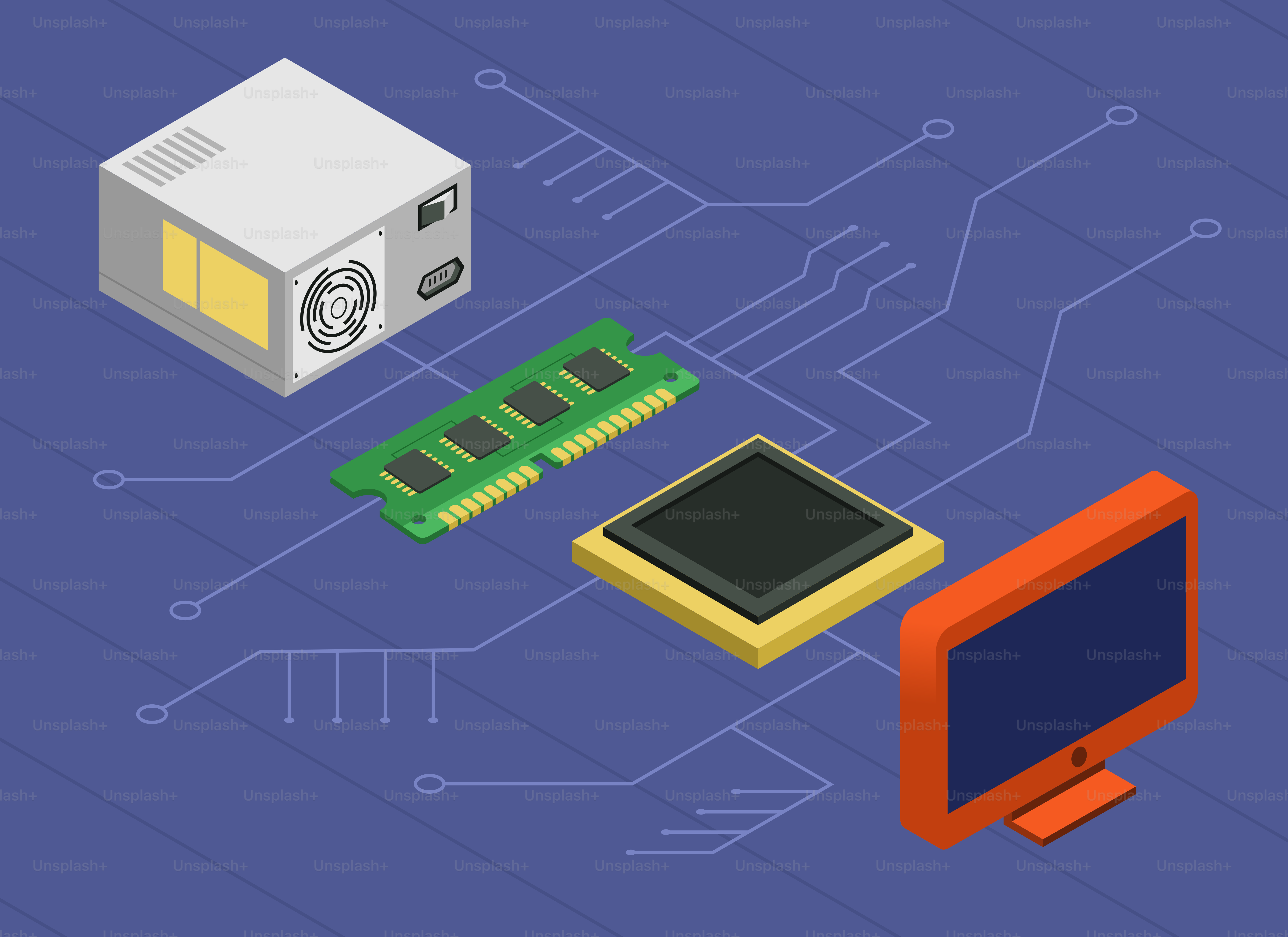 Vektor Tampilan meledak dari pendingin dan prosesor cpu komputer – Gambar Teknologi di Unsplash