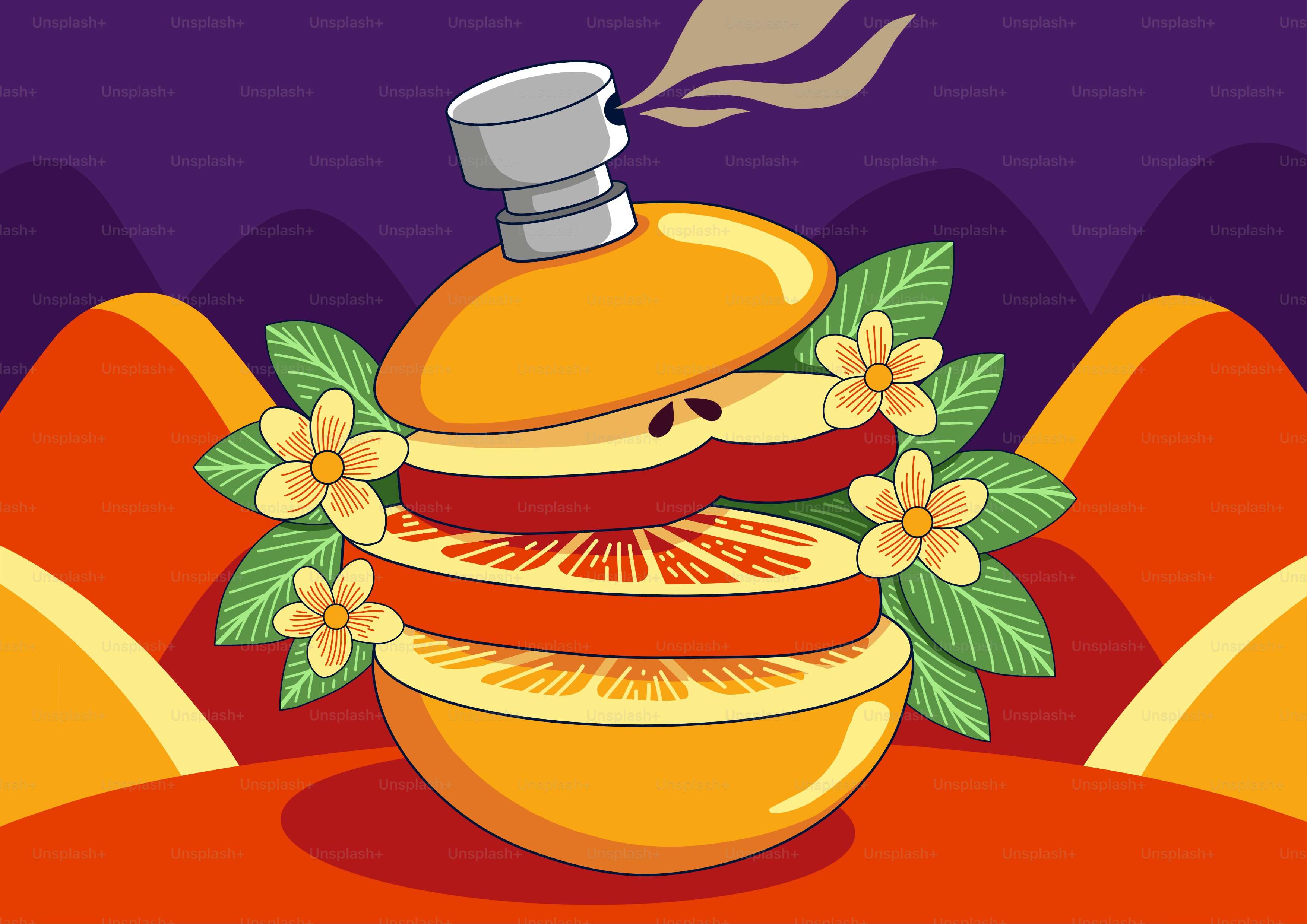 Vektor Botol parfum dengan irisan buah dan bunga – Gambar Bunga di Unsplash