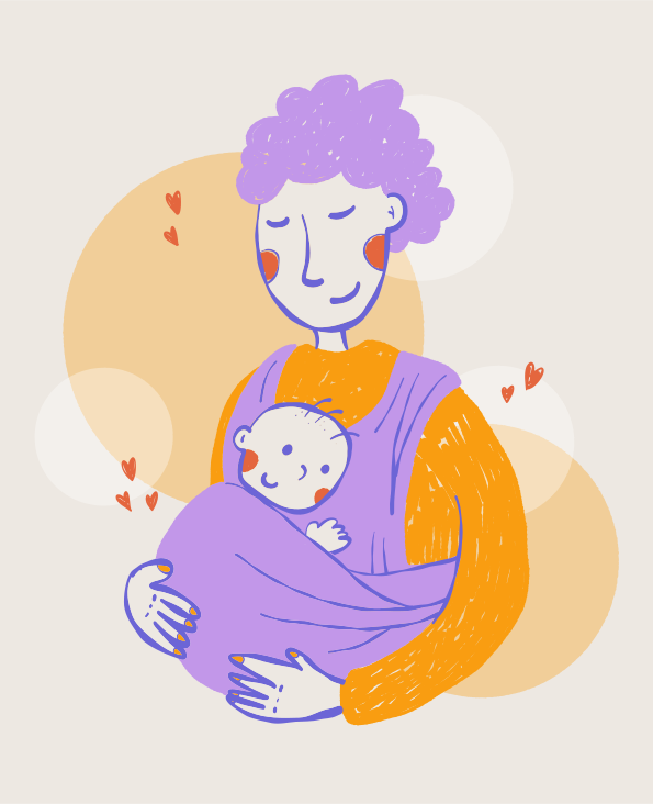 Baby getting a diaper change with care items around. vector – Cute baby ...