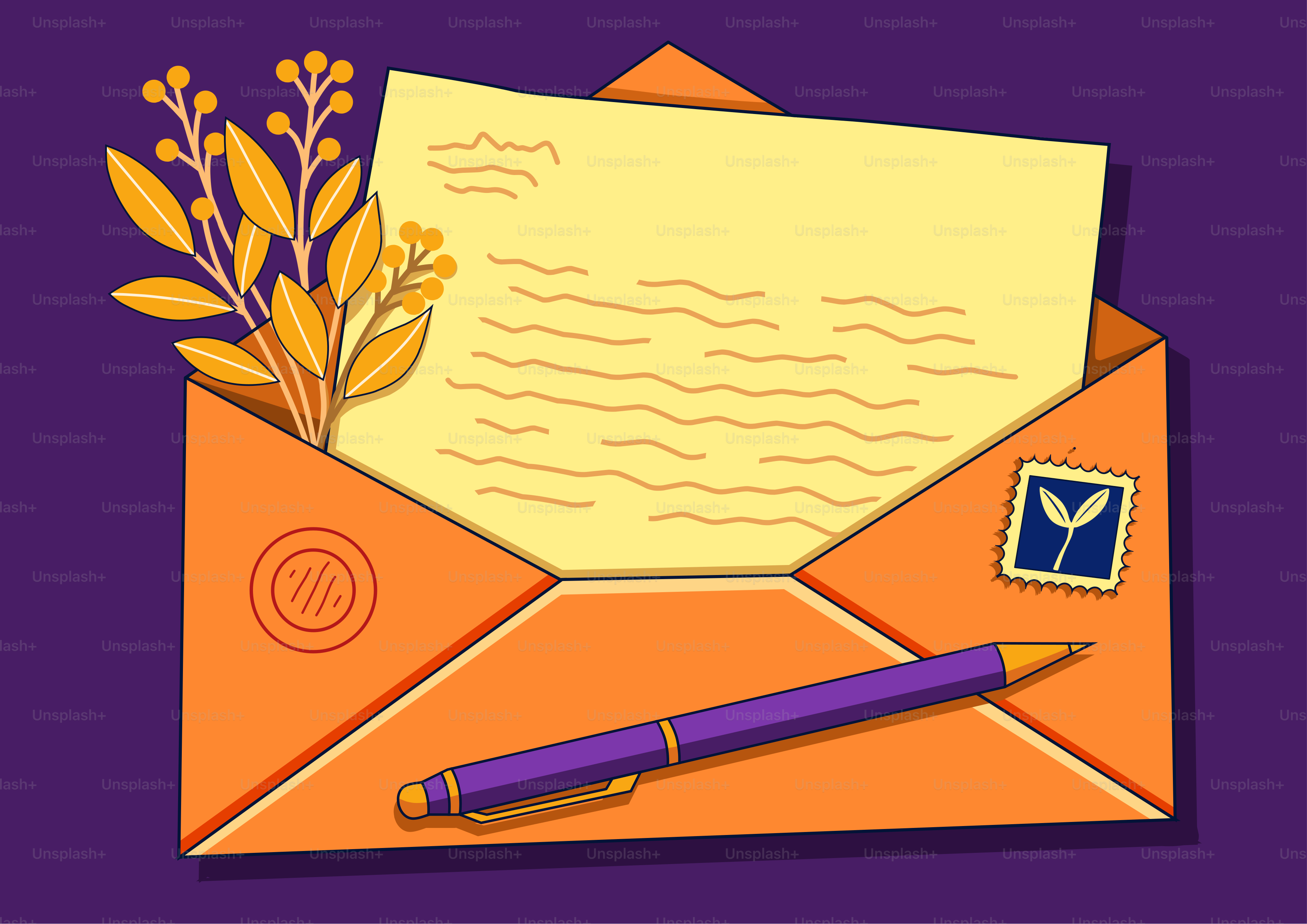 Vektor Menulis surat dengan tangan yang dikelilingi oleh amplop dan ...