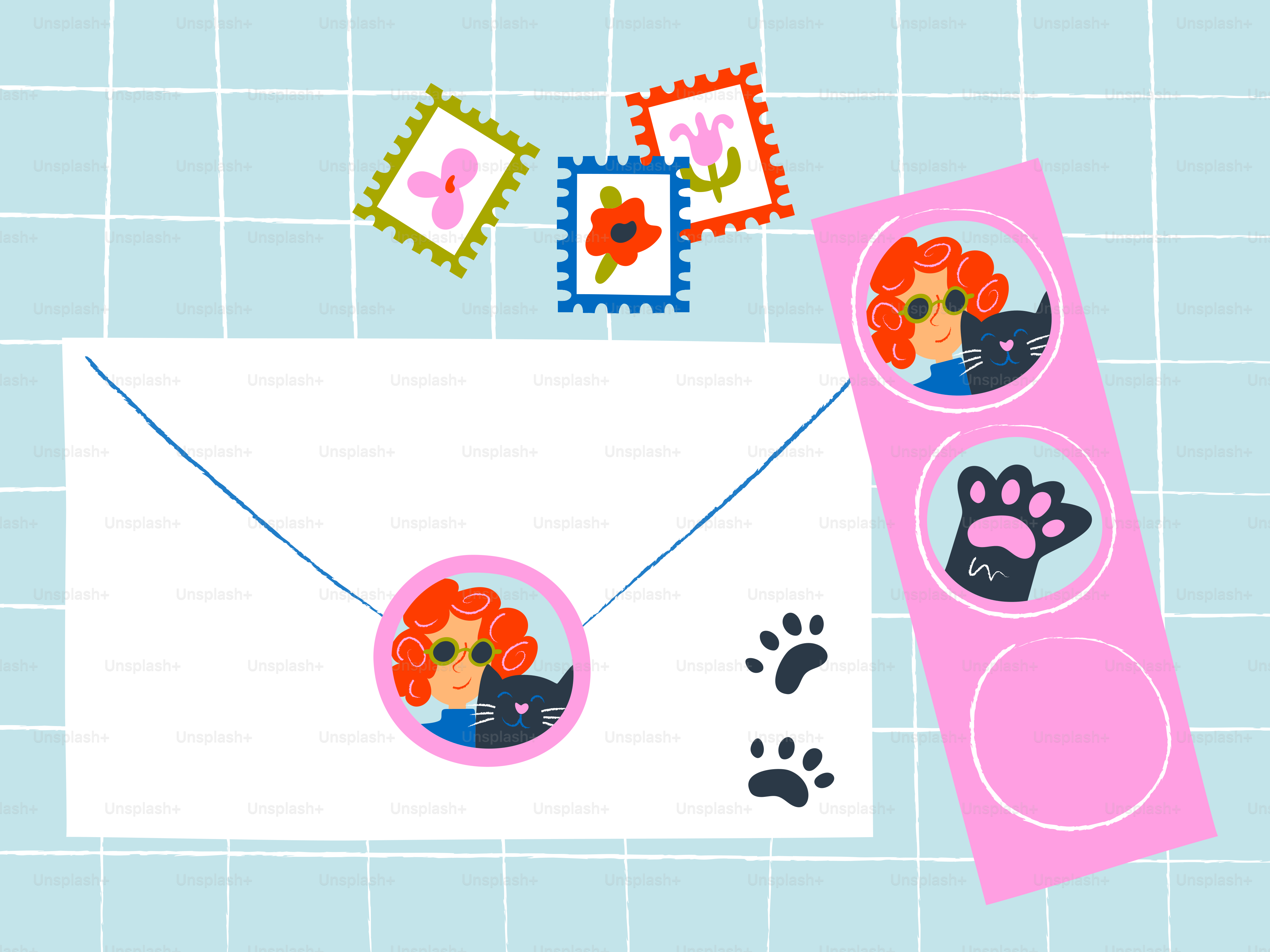 Vektor Mengirimkan surat dengan tangan ke kotak surat biru tua ...