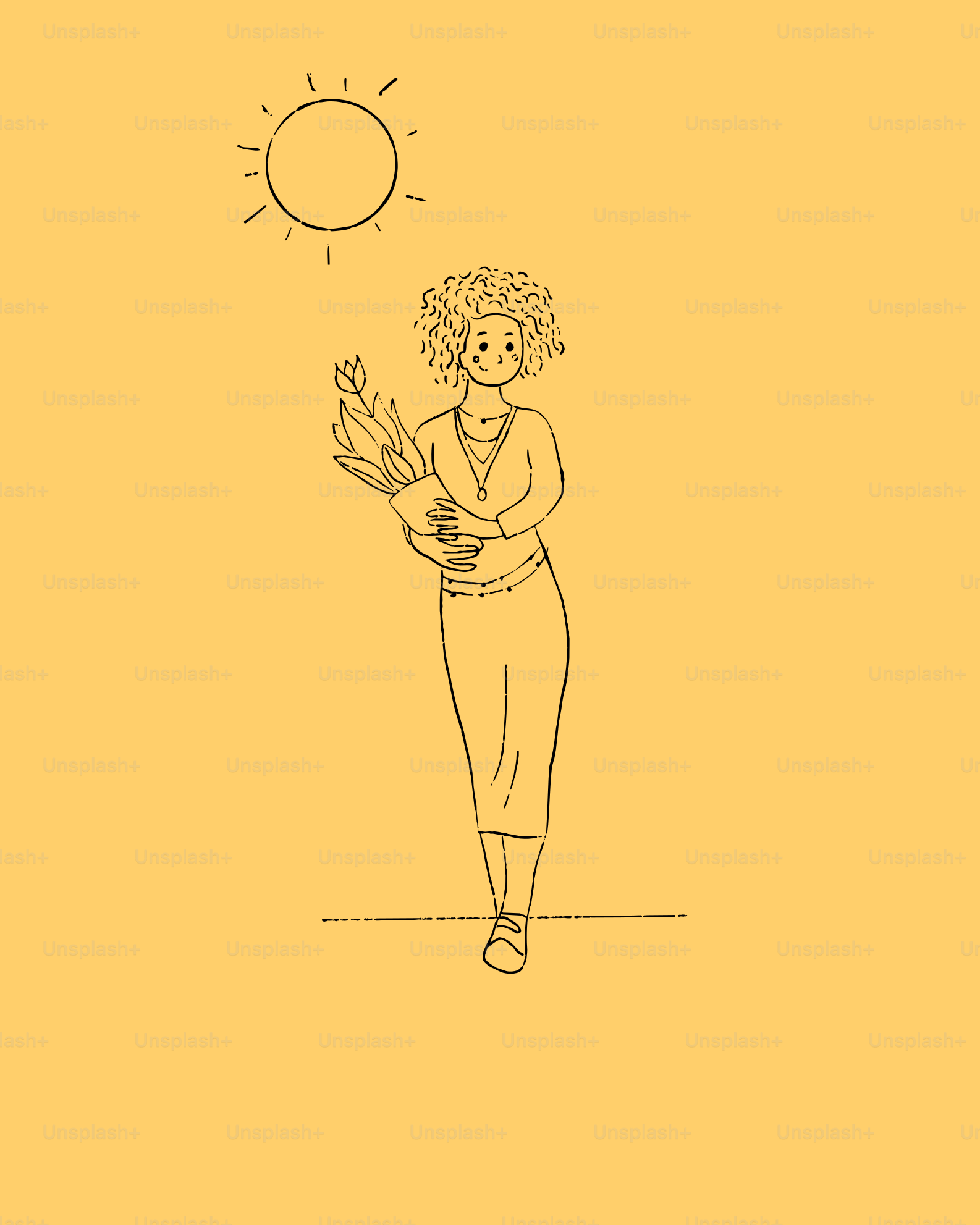 Woman carrying flowers under the sun vector – Wallpaper Image on Unsplash