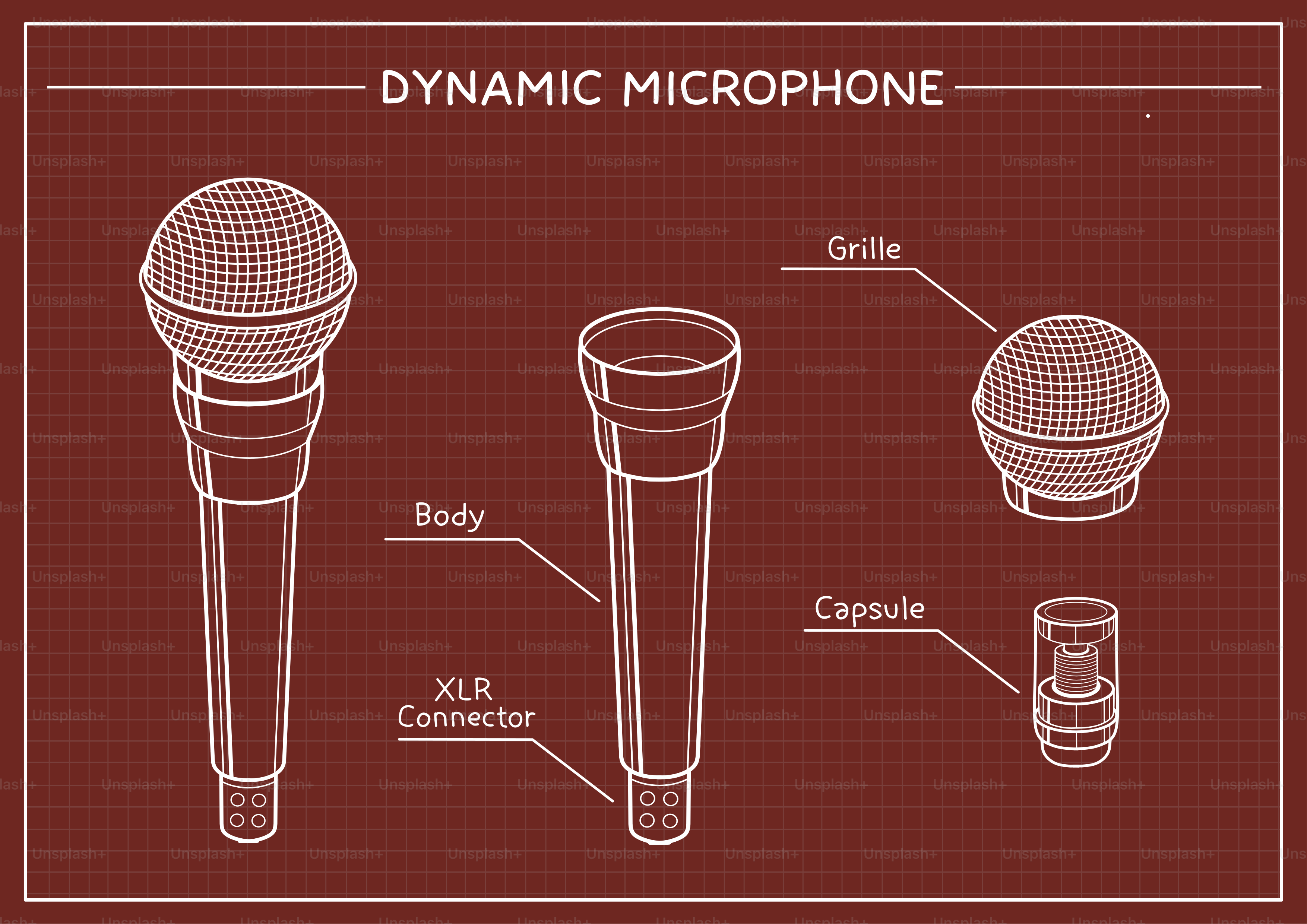 Exploded view of a manual coffee grinder with labeled parts. vector ...