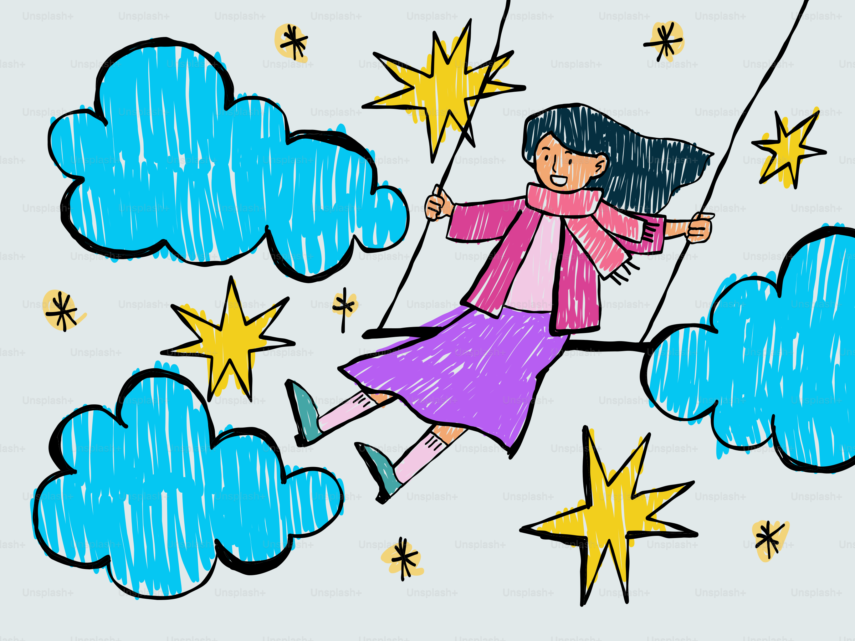 Vektor Dua orang menari dengan bintang – Gambar Ilustrasi di Unsplash