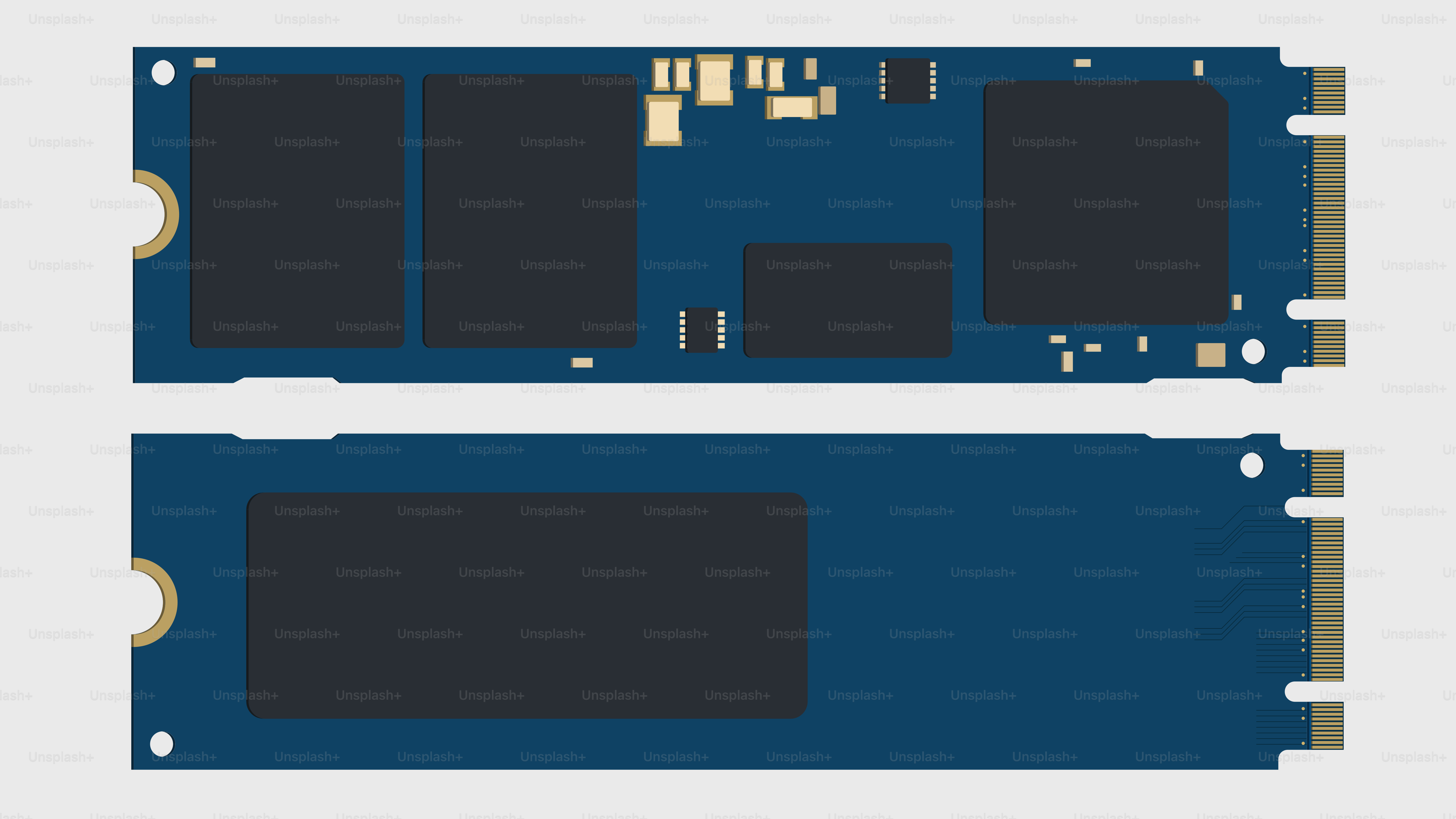 Vektor Dua papan sirkuit komputer dengan latar belakang abu-abu ...