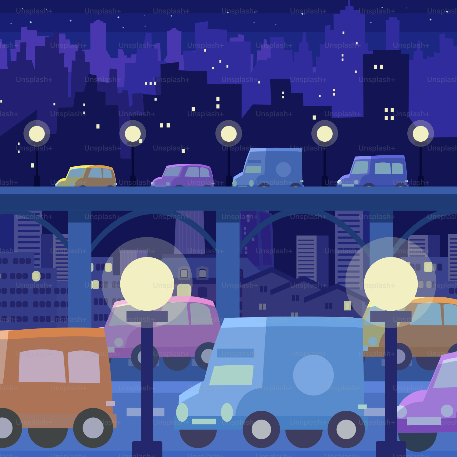 Vektor Mobil melaju di jalan raya di malam hari. – Gambar Mobil di Unsplash