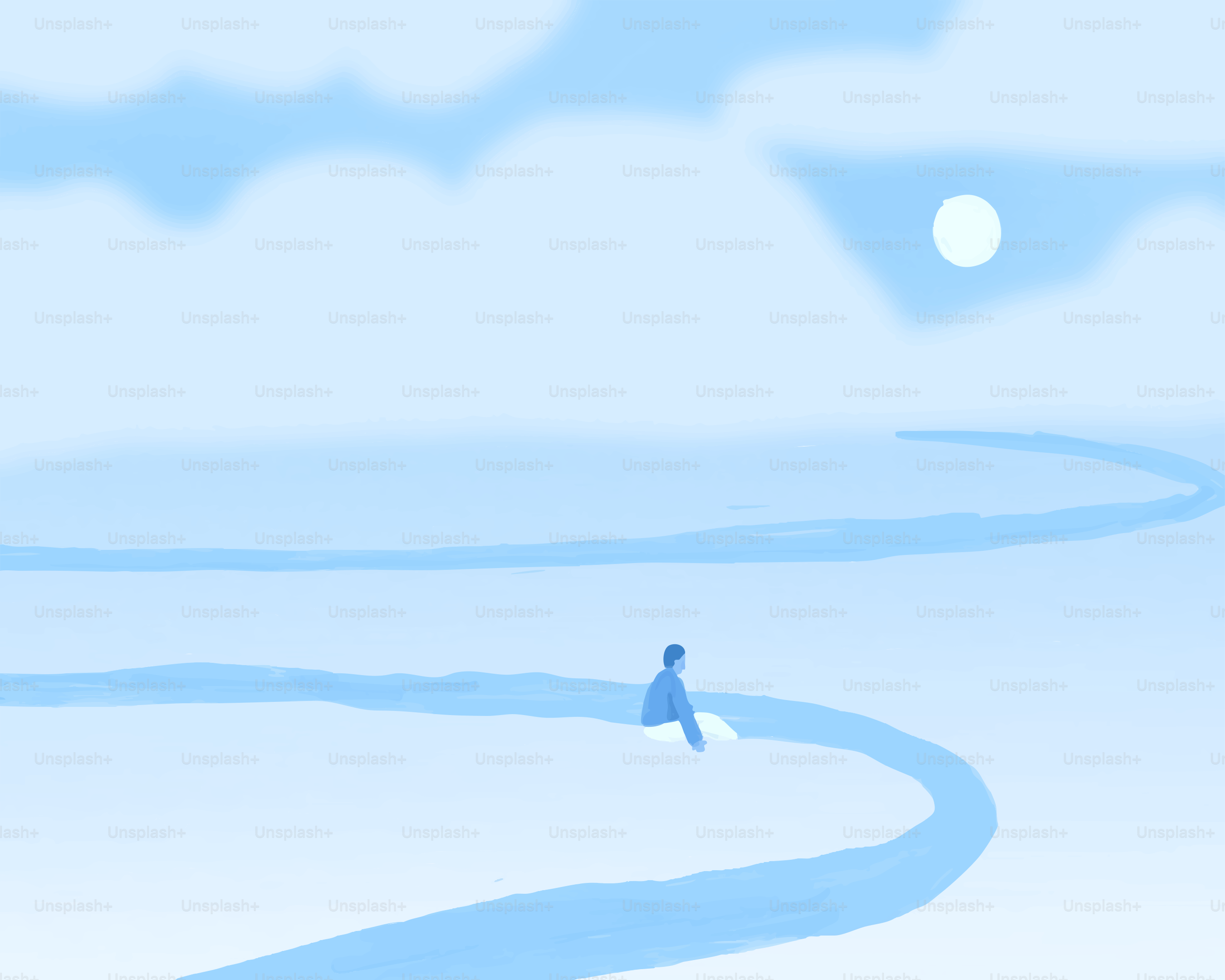 Gambar Biru di Unsplash