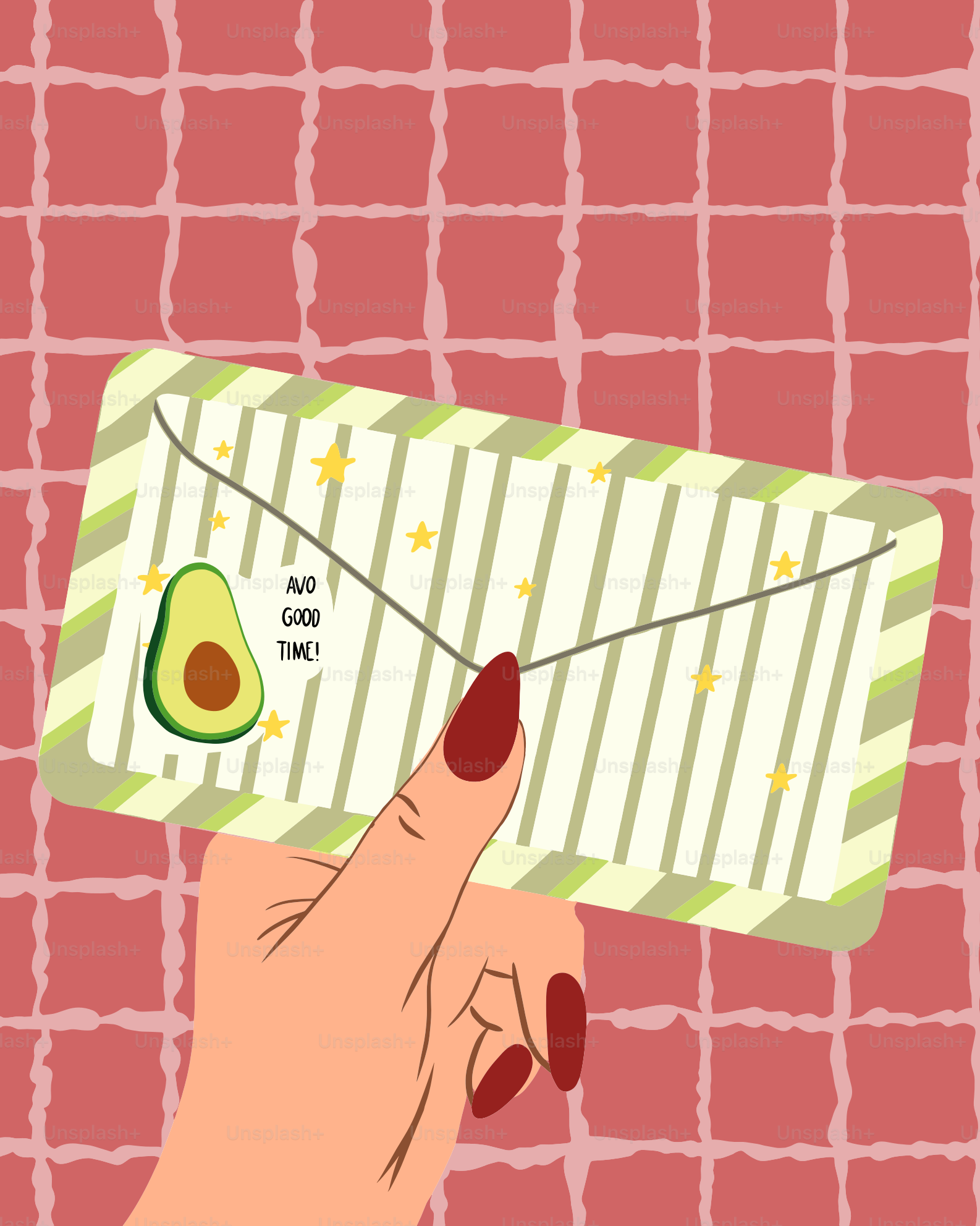 Vektor Tangan memegang surat dengan cabai dan teks. – Gambar Ilustrasi ...