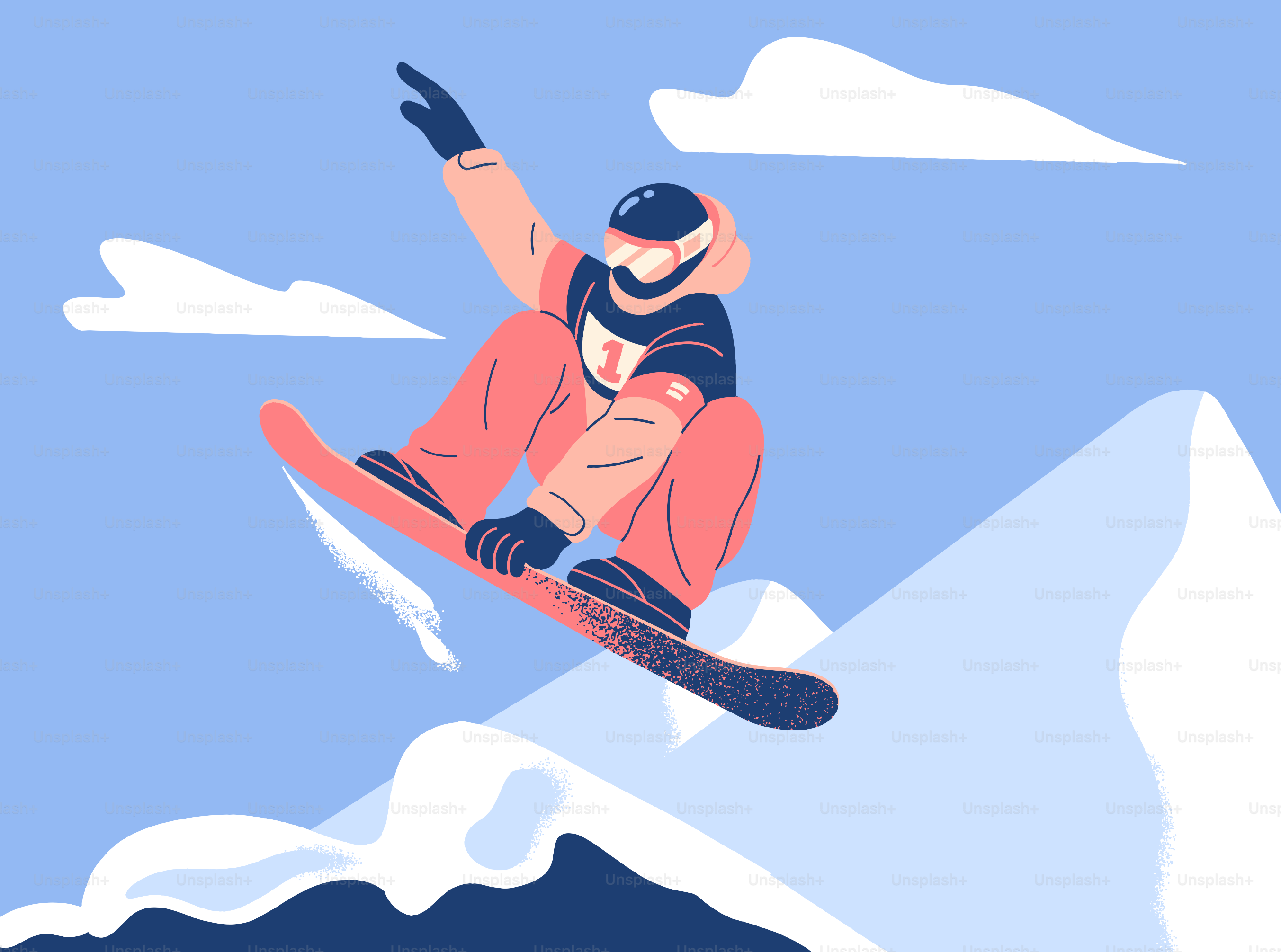 A ski jumper in mid-air during a competition. vector – Winter Image on ...