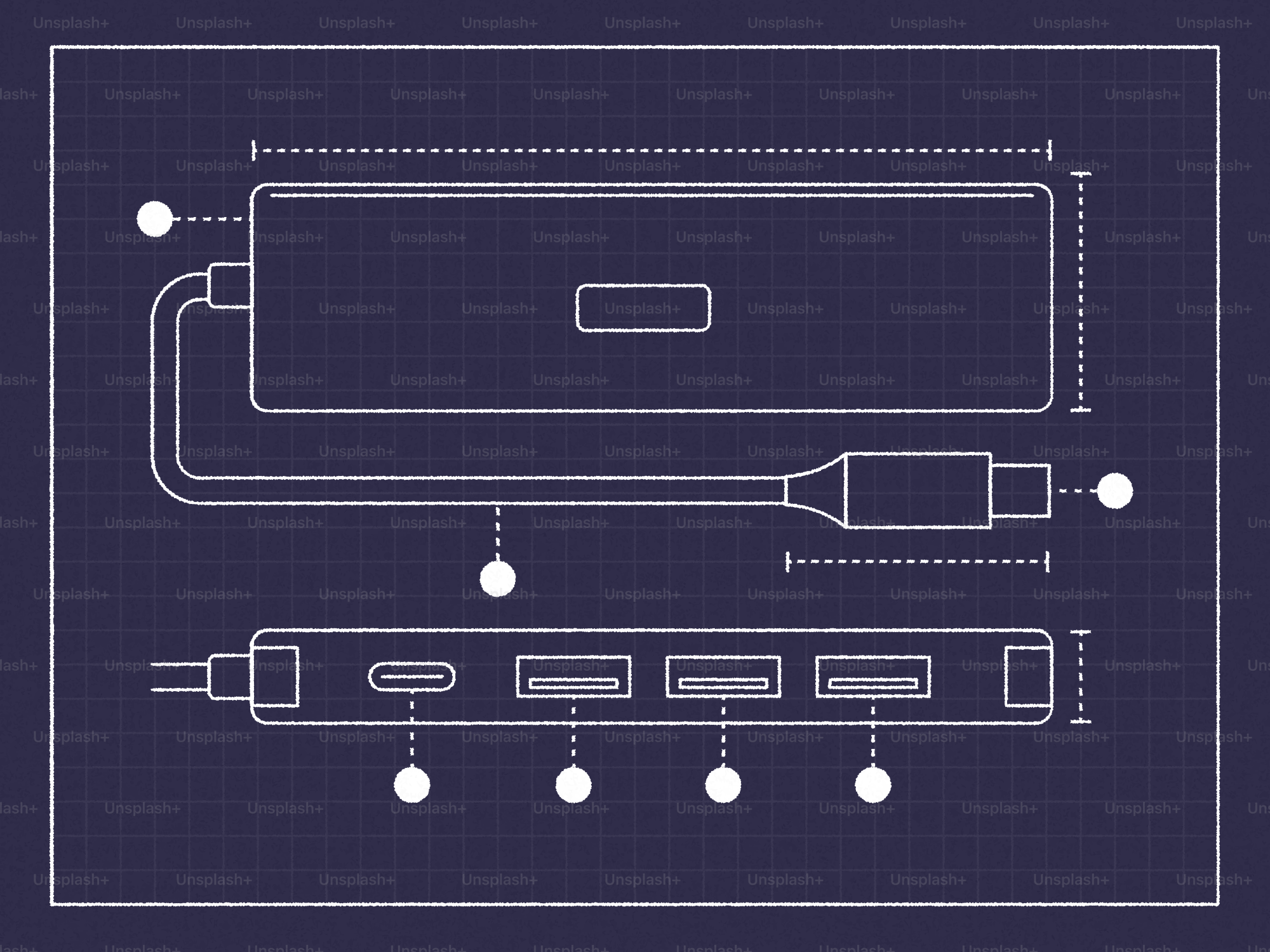 Vektor Cetak biru power bank portabel dan komponennya – Gambar Tech di ...