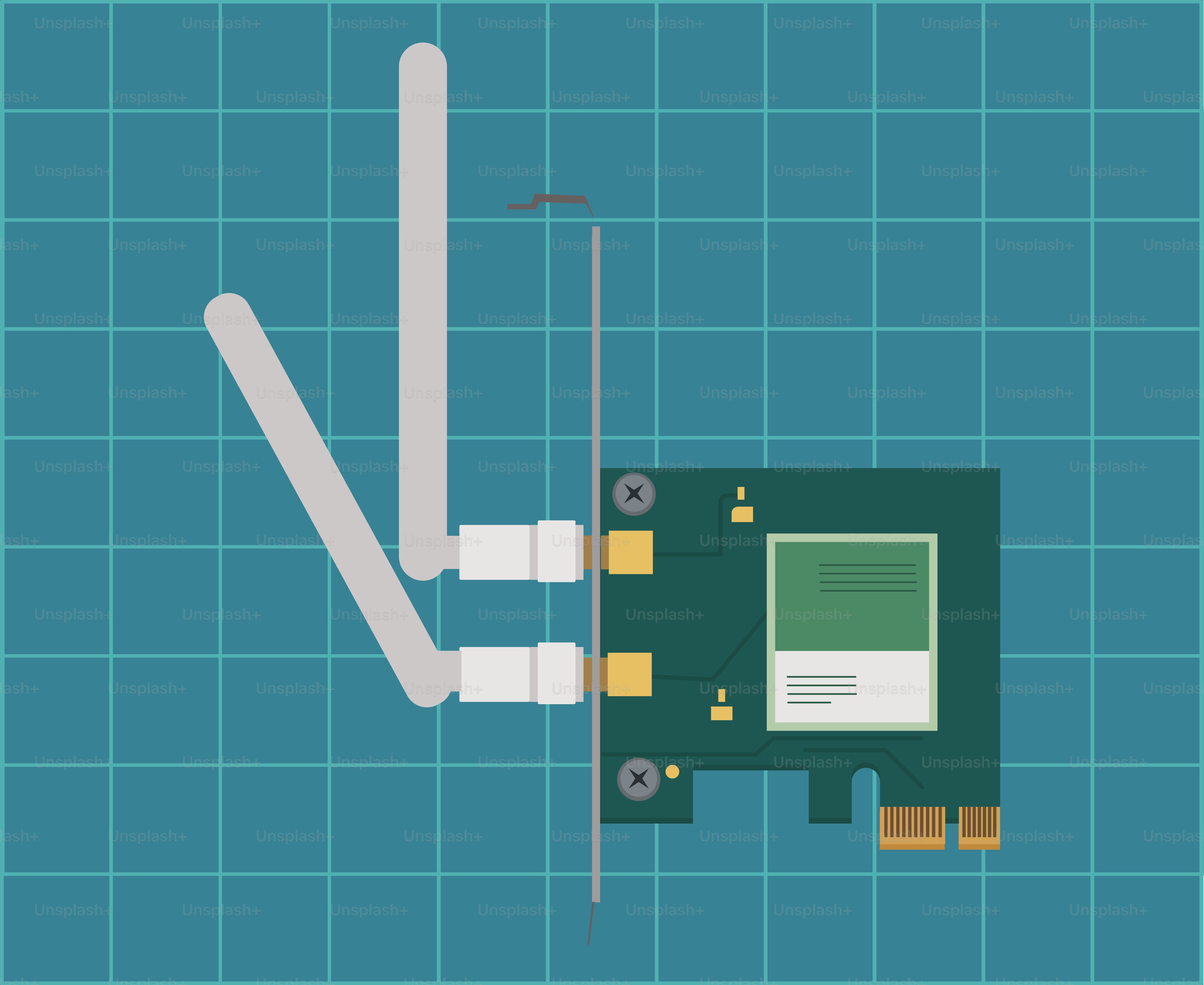 A computer network card with two antennas vector – Technology Image on ...