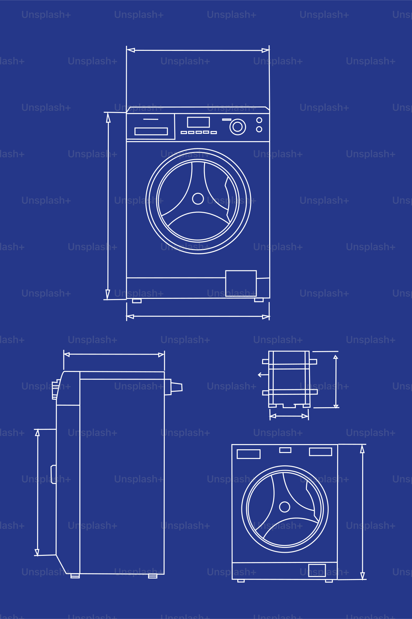 Blueprint diagram of a gas stove with dimensions vector – Architecture ...