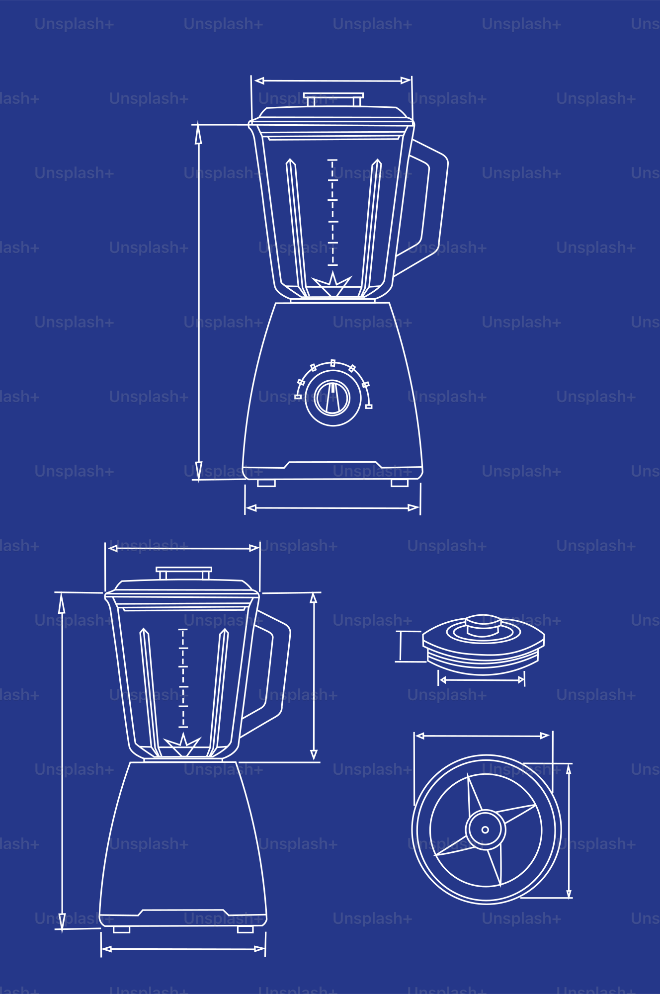Blueprint diagram of a gas stove with dimensions vector – Architecture ...