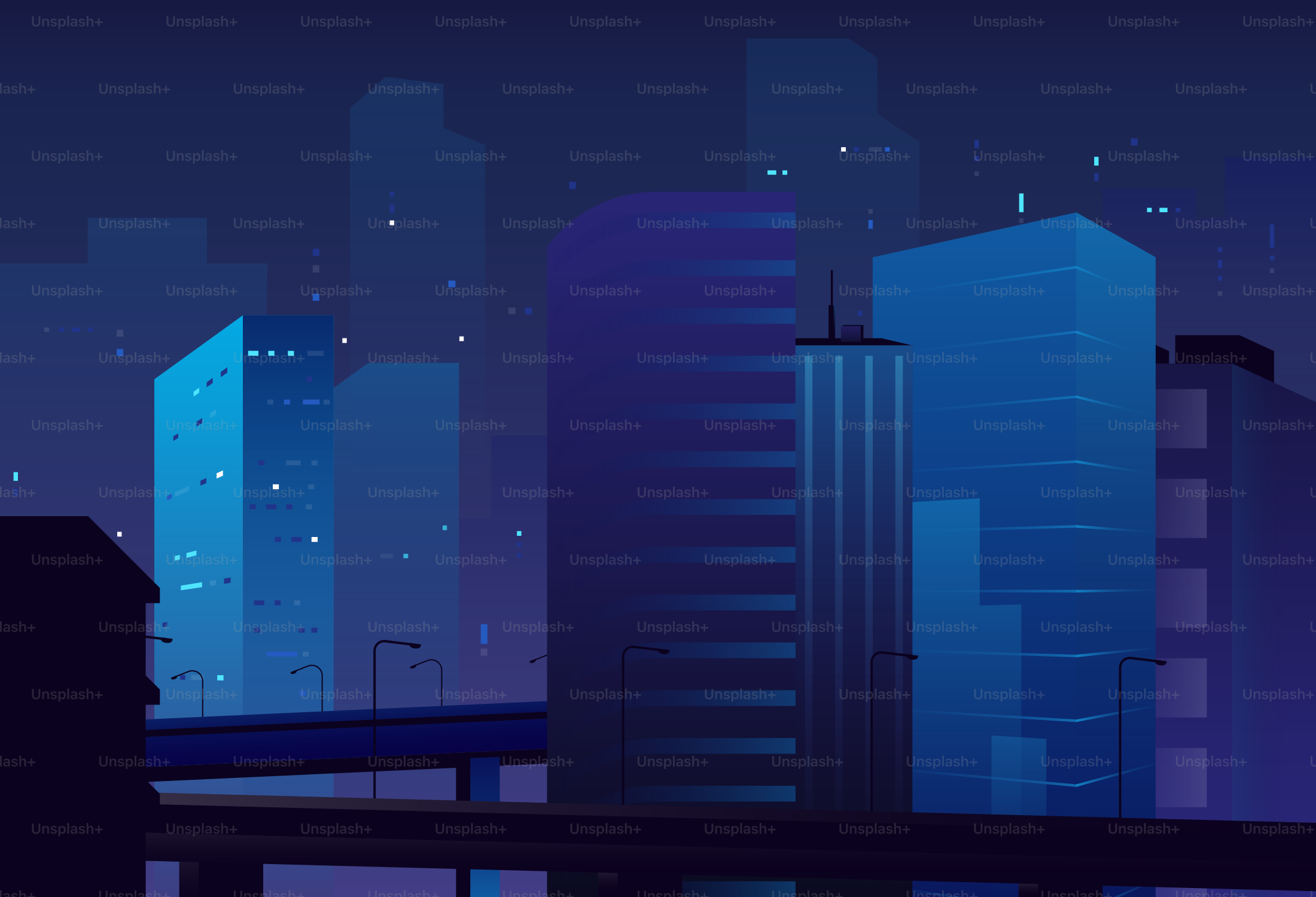 Dark blue cityscape with glowing windows at night vector – Night sky ...