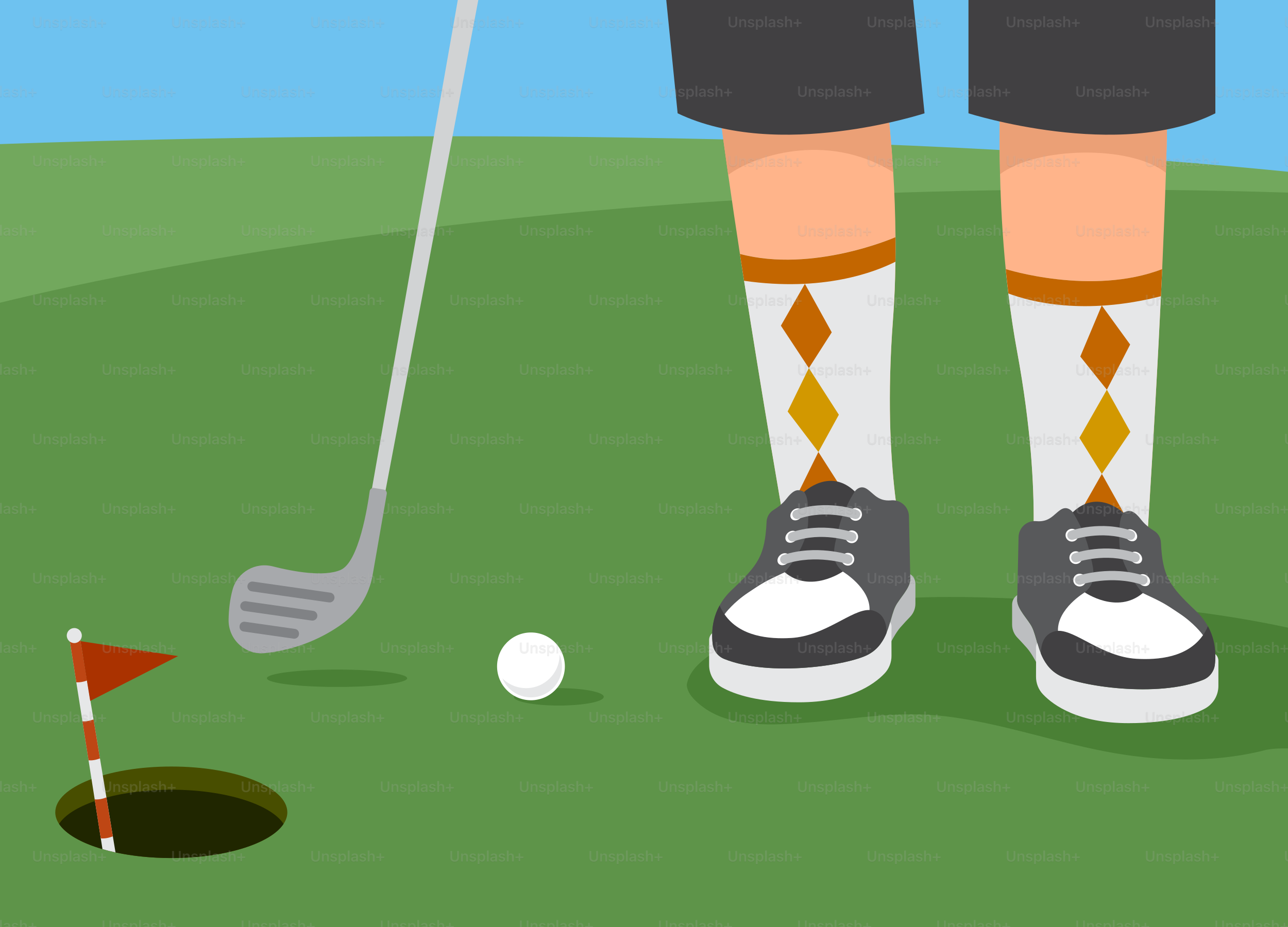 Golfer about to putt on a green vector – Illustration Image on Unsplash